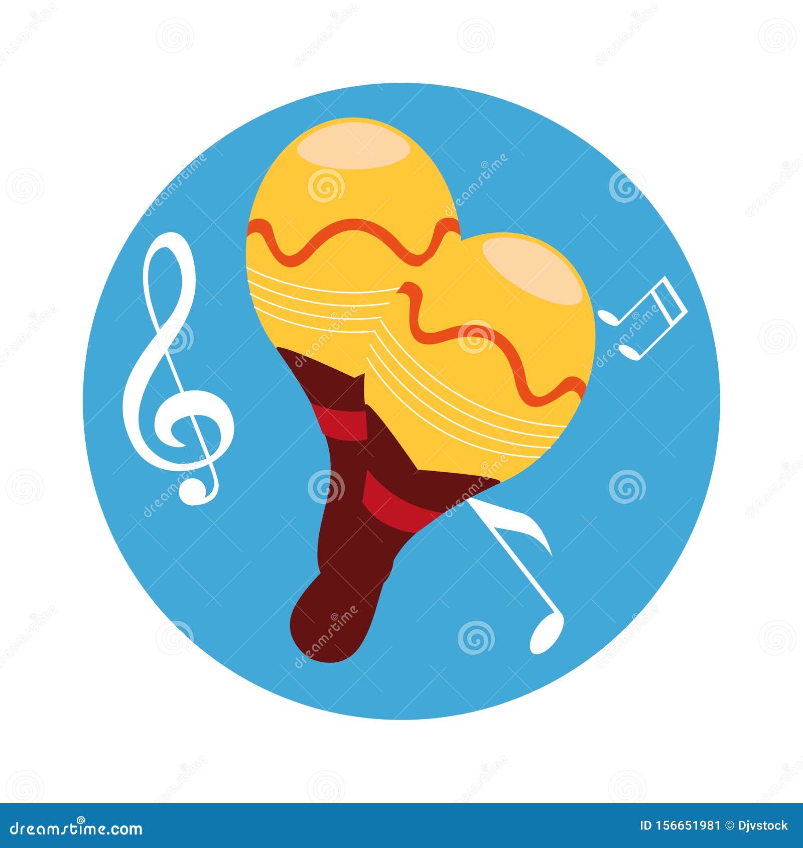 Maracas Musical on Note Background Stock Illustration - Illustration of ...
