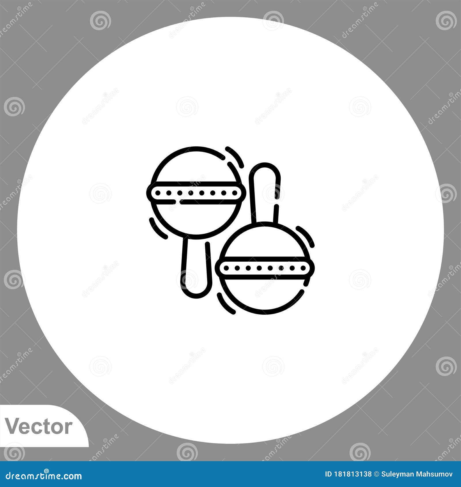 Maracas Vector Icon Sign Symbol Stock Vector - Illustration of design ...