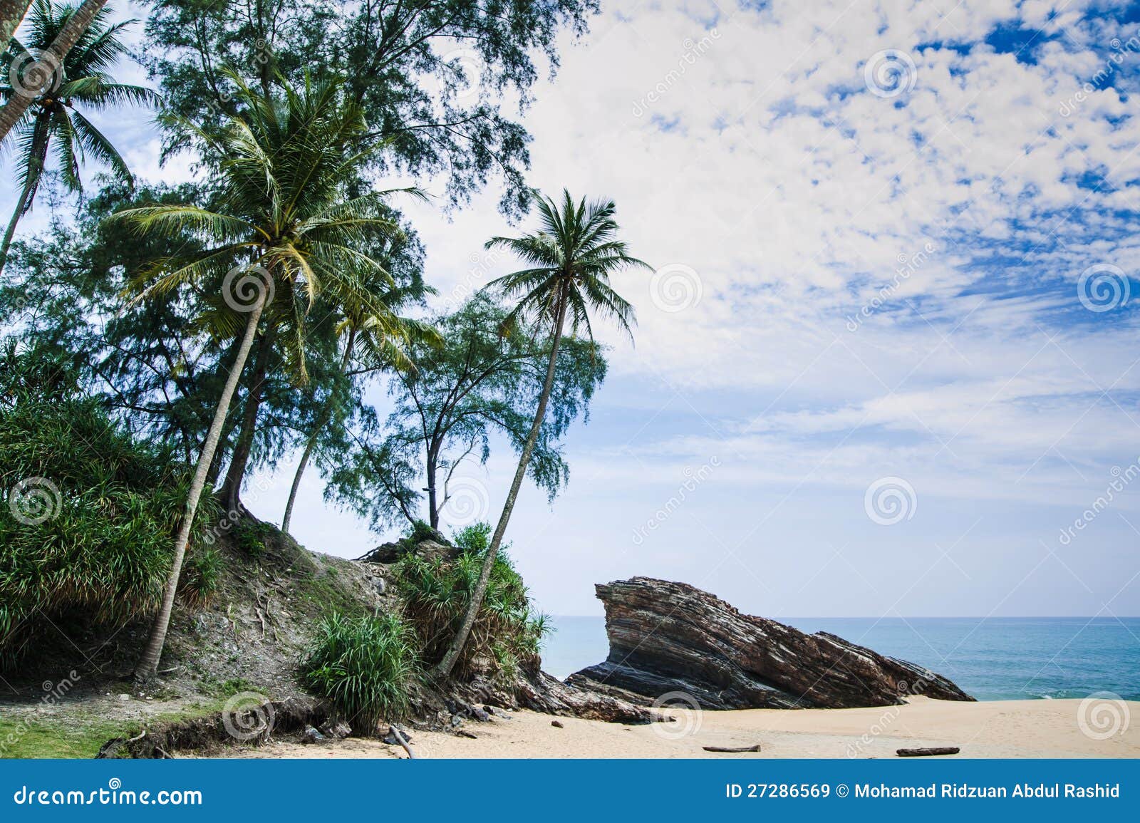 Marang Beach stock image. Image of wave, beach, trees - 27286569