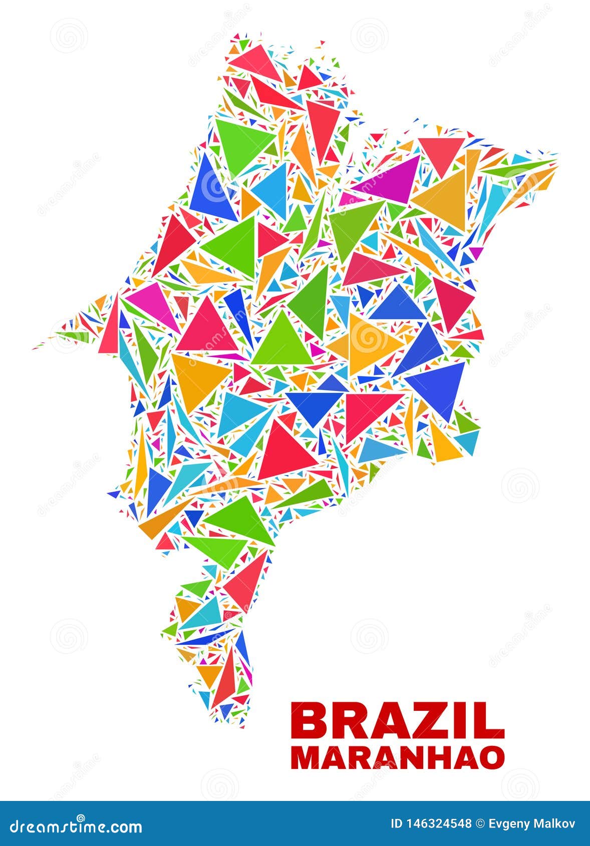 Maranhao State Map - Mosaic of Color Triangles Stock Vector ...
