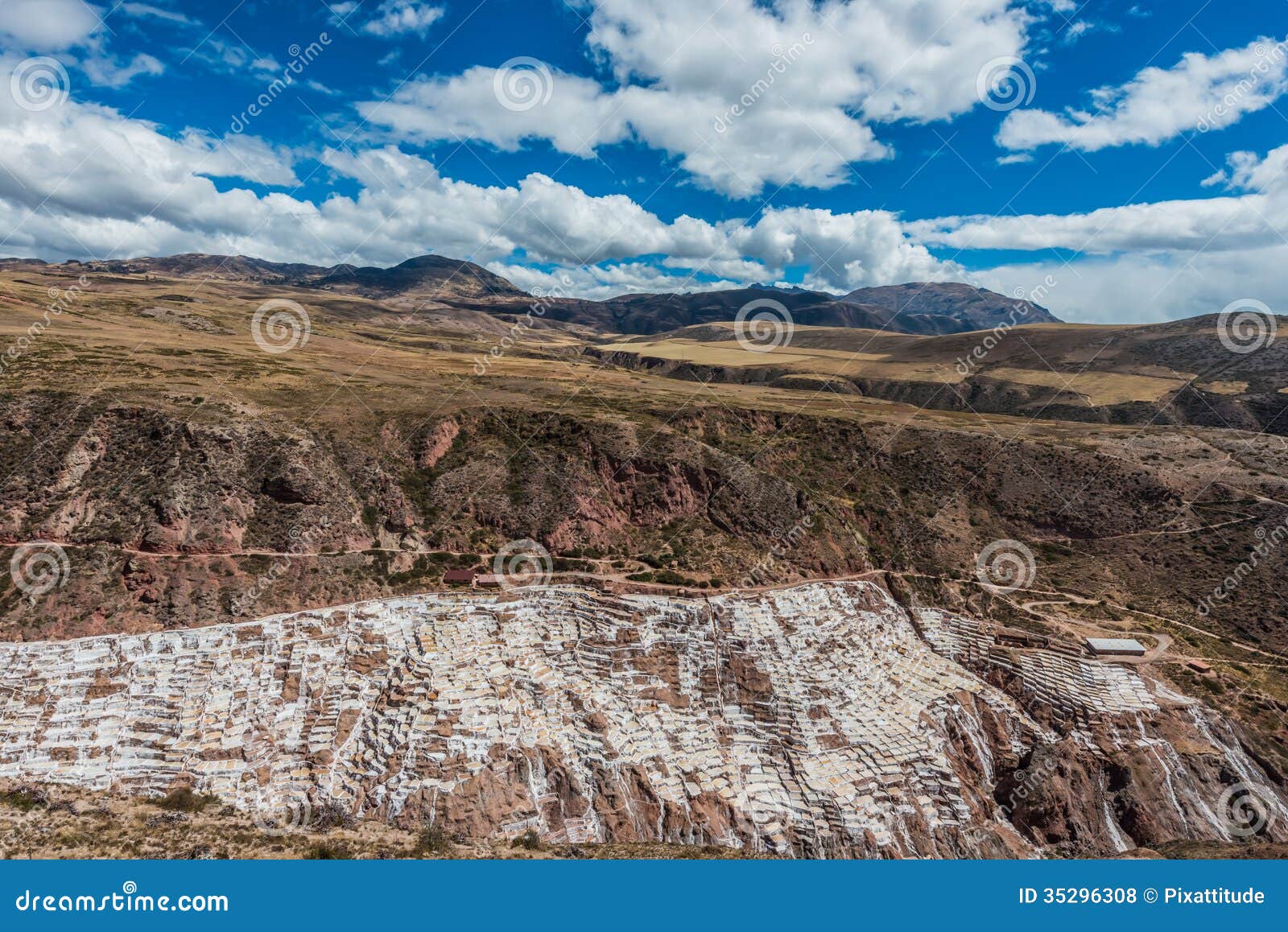 Maras Salt Mines Peruvian Andes Cuzco Peru Stock Photo - Image of maras ...