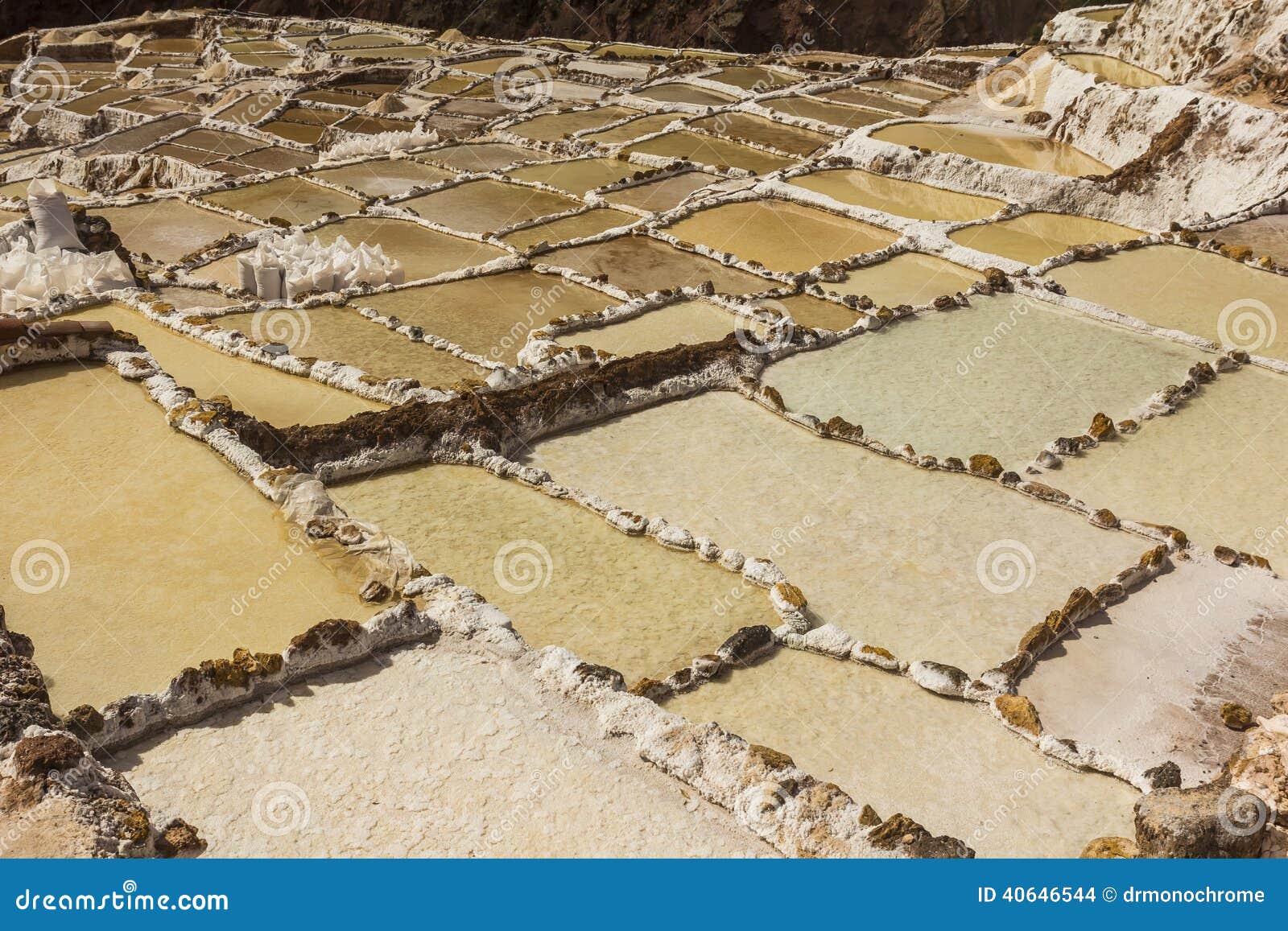 Maras Salt Mines Peruvian Andes Cuzco Peru Stock Photo - Image of andes ...