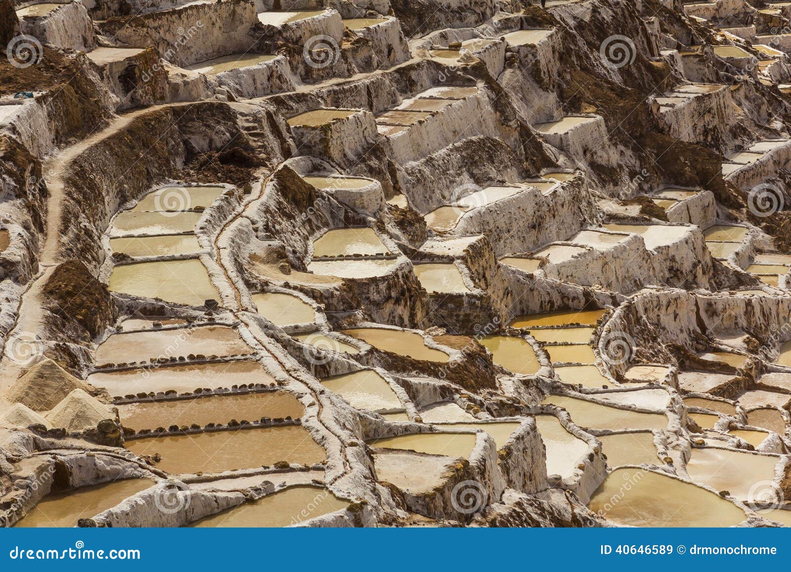 Maras Salt Mines Peruvian Andes Cuzco Peru Stock Image - Image of ...