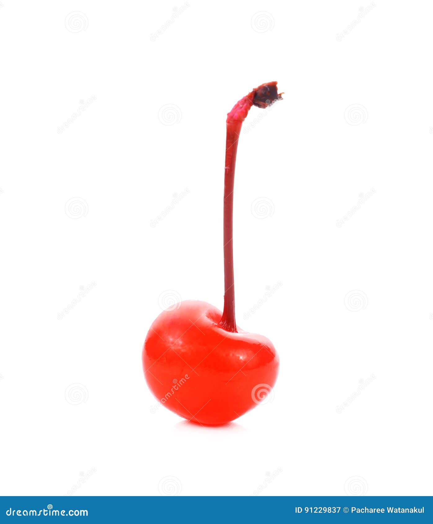 Maraschino Cherry on White Background Stock Image - Image of color ...