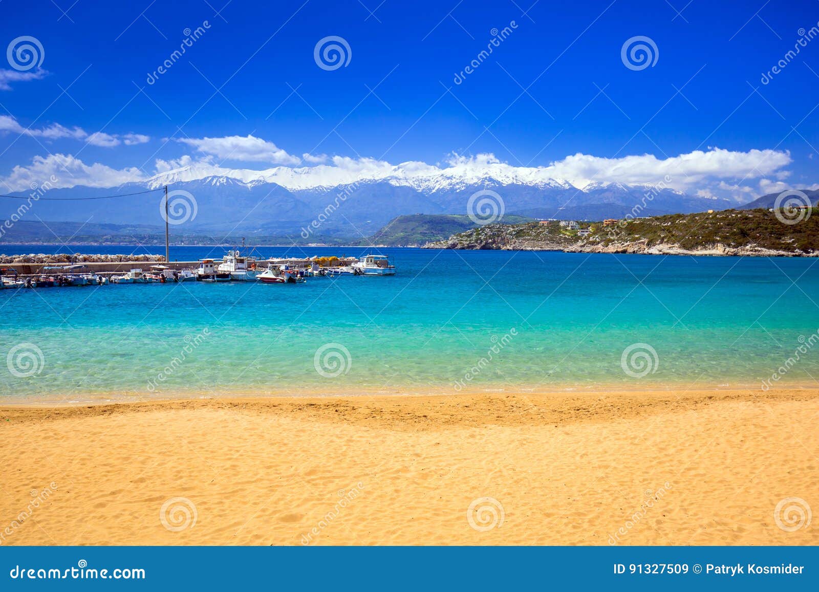 Marathi Bay with Beautiful Beach on Crete Stock Image - Image of ...