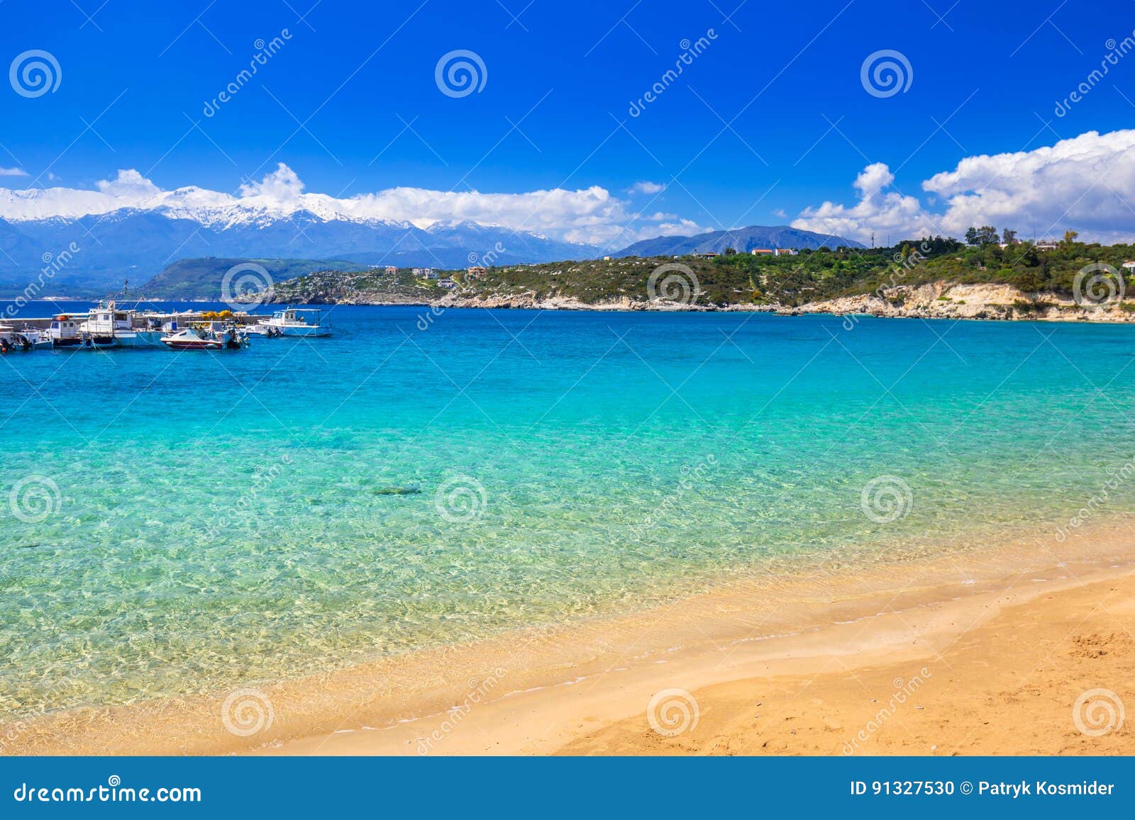 Marathi Bay with Beautiful Beach on Crete Stock Photo - Image of ...