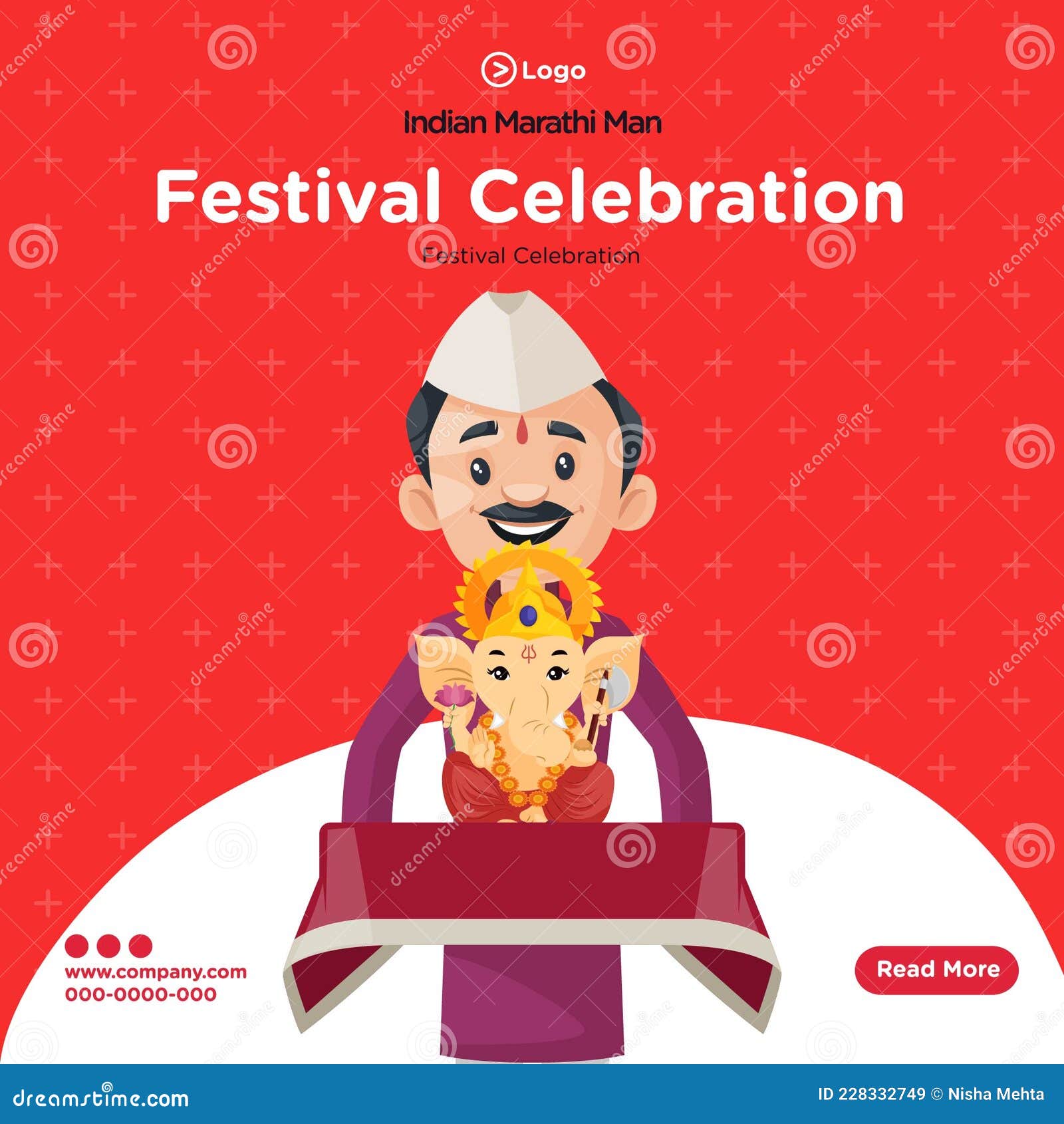 Banner Design of Indian Marathi Man Stock Vector - Illustration of ...