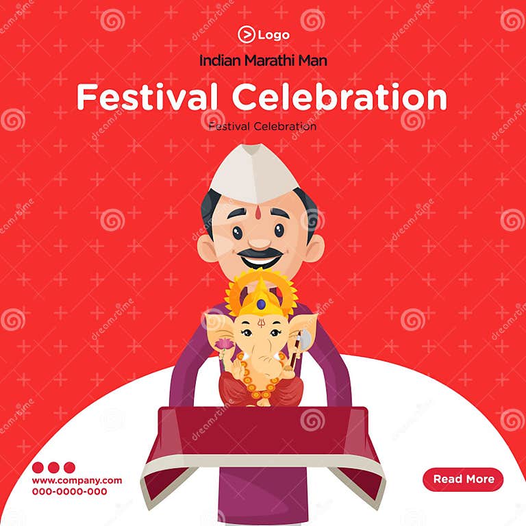 Banner Design of Indian Marathi Man Stock Vector - Illustration of ...