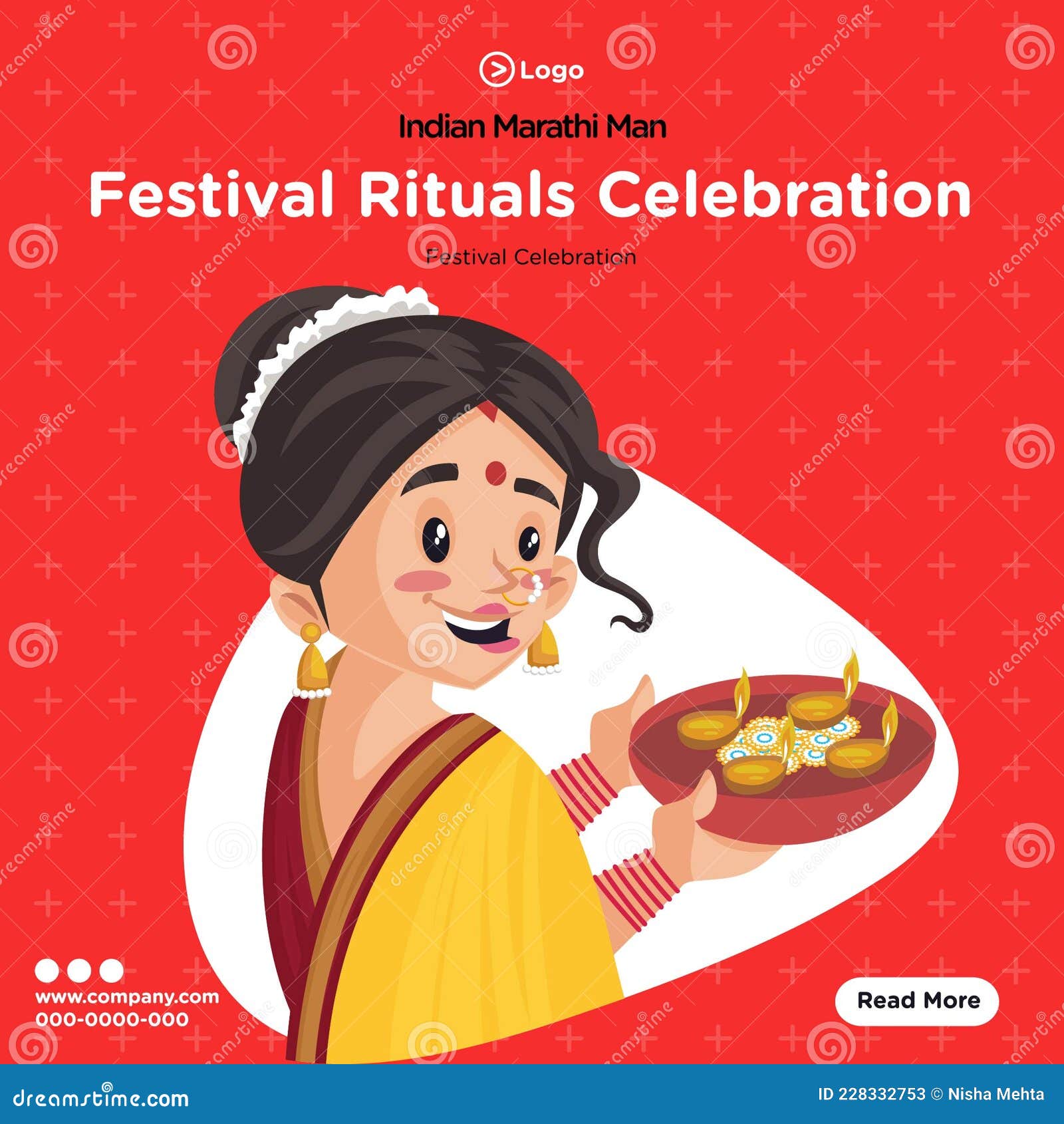 Banner Design of Indian Marathi Man Stock Vector - Illustration of ...