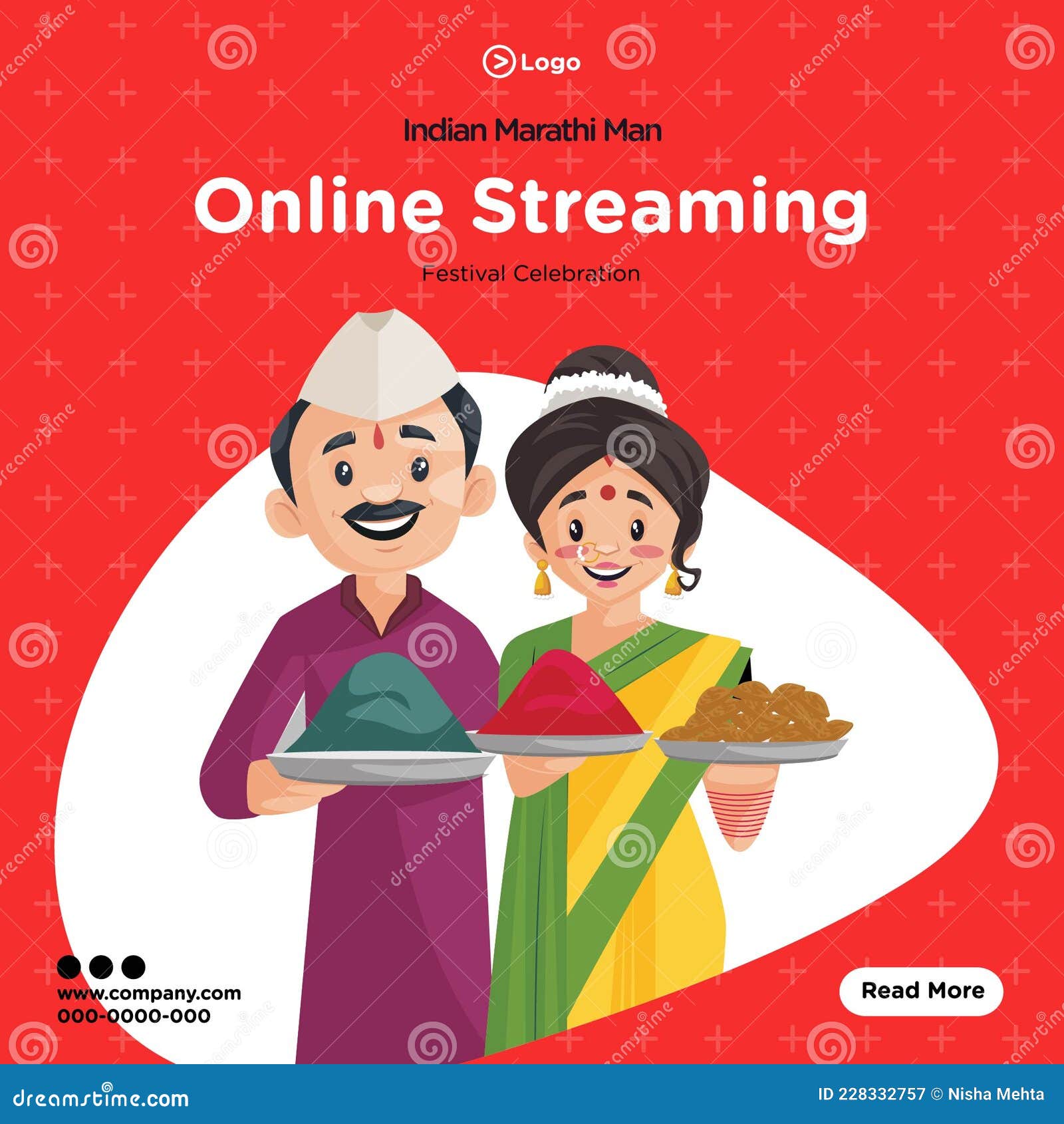 Banner Design of Indian Marathi Man Stock Vector - Illustration of hand ...