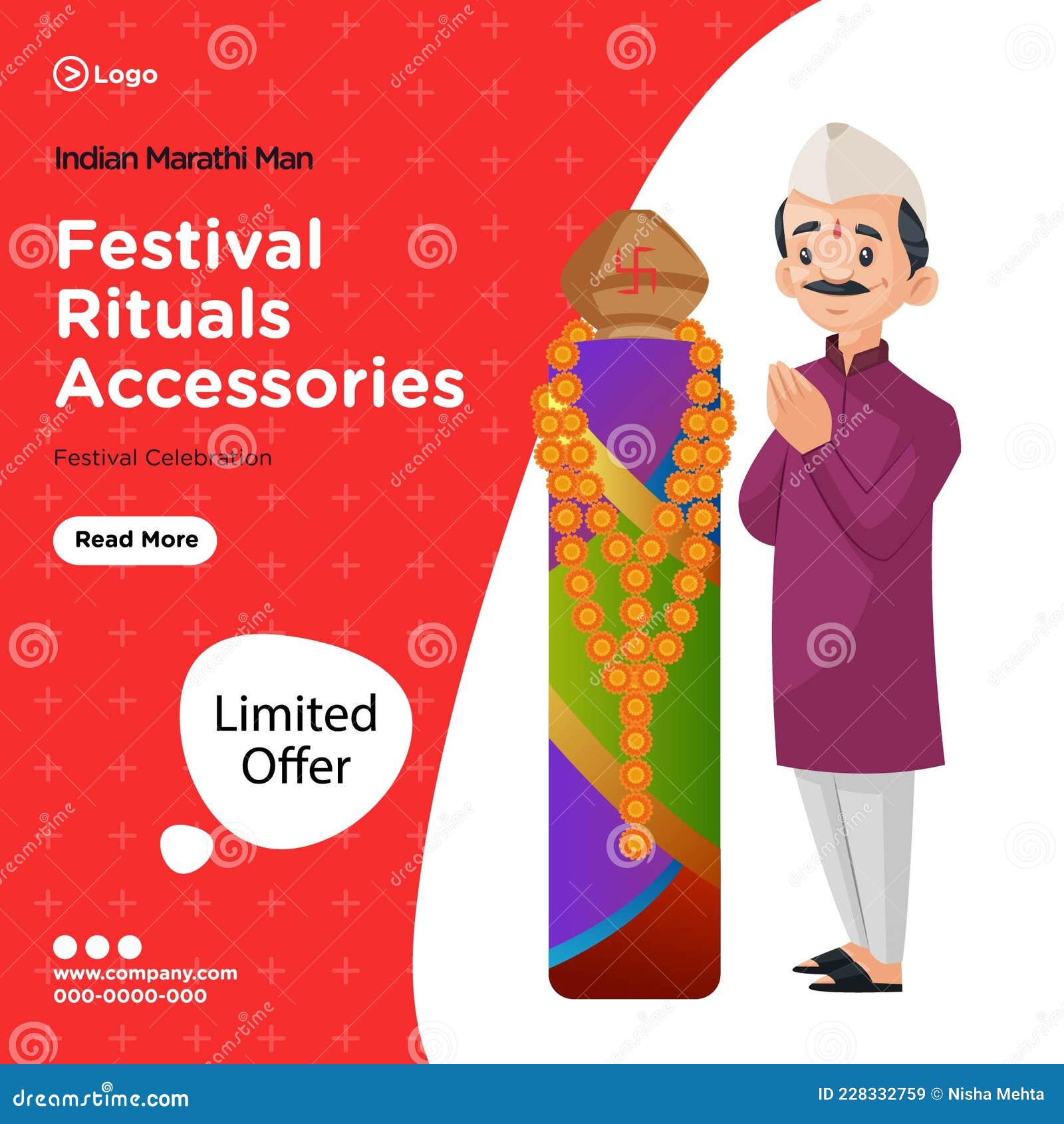 Banner Design of Indian Marathi Man Stock Vector - Illustration of ...