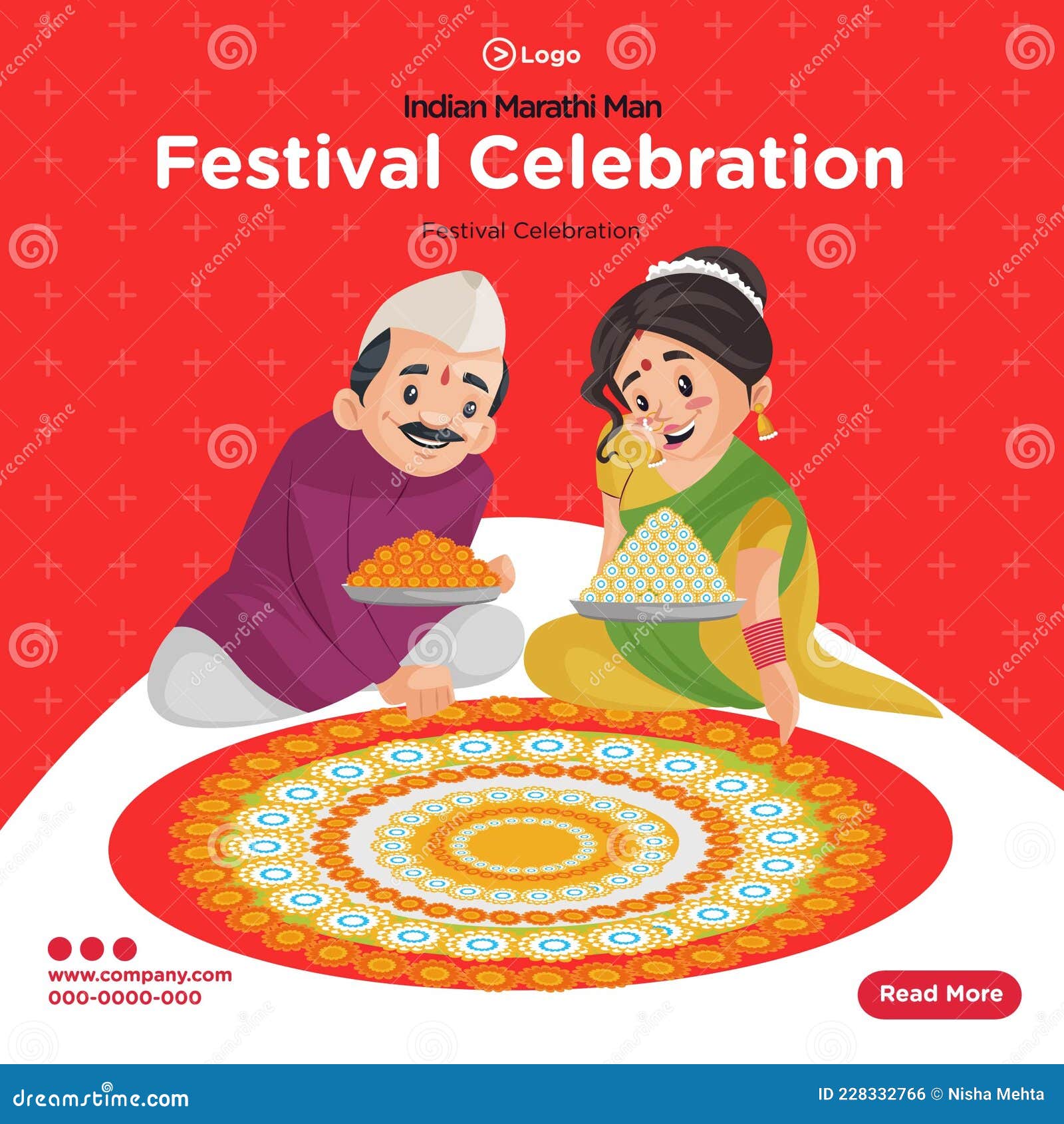 Banner Design of Indian Marathi Man Stock Vector - Illustration of ...