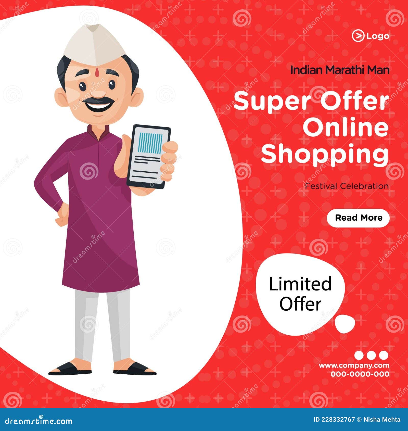 Banner Design of Indian Marathi Man Stock Vector - Illustration of ...