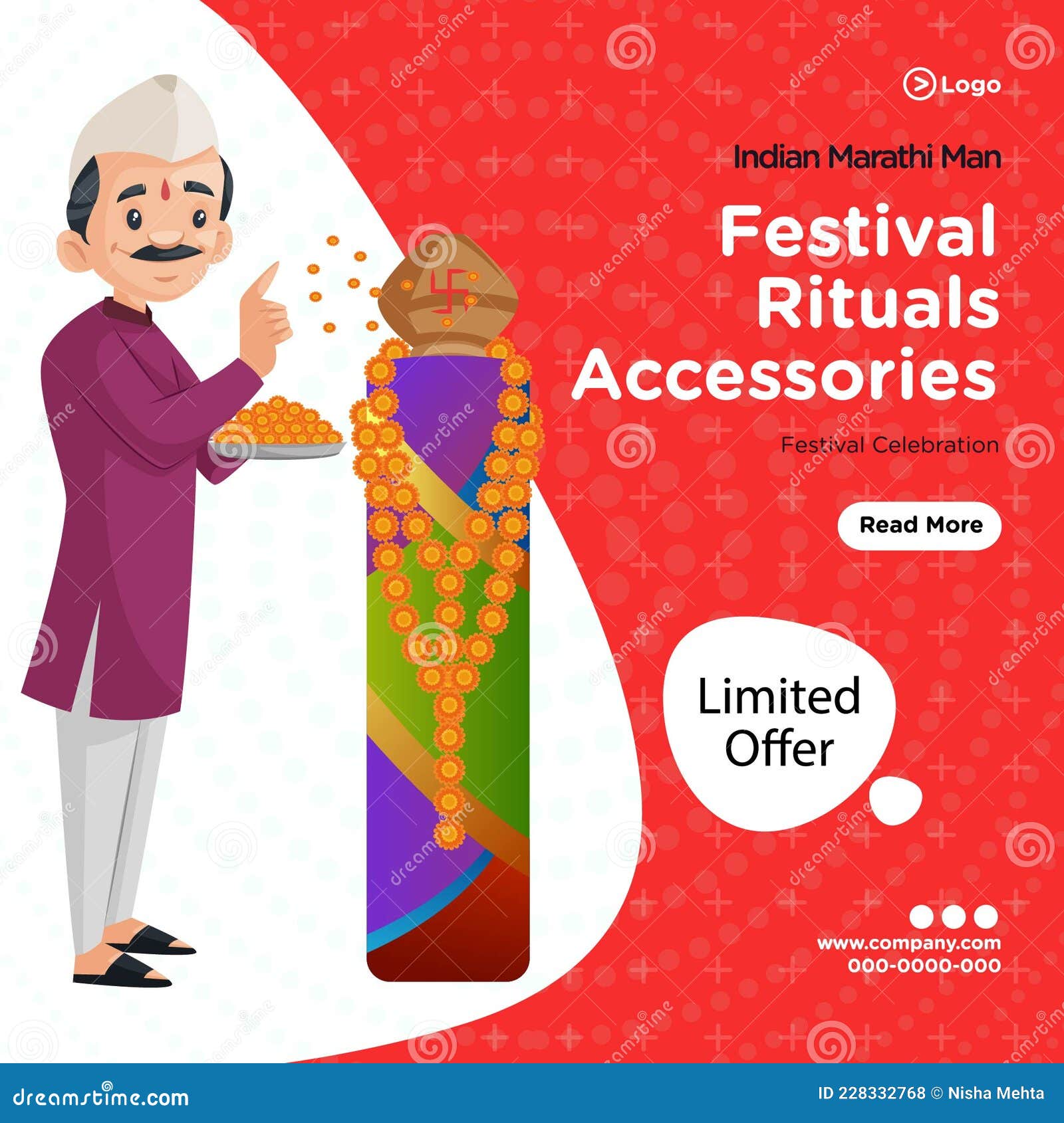 Banner Design of Indian Marathi Man Stock Vector - Illustration of ...