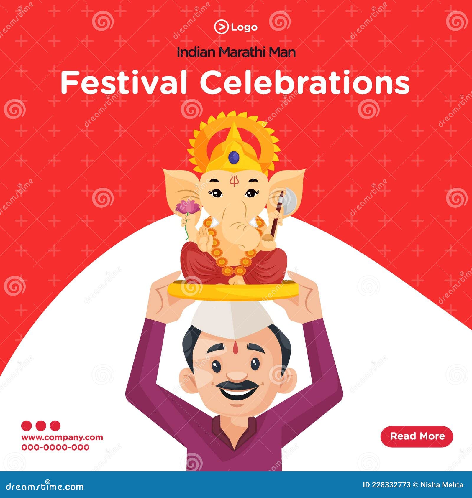 Banner Design of Indian Marathi Man Stock Vector - Illustration of ...