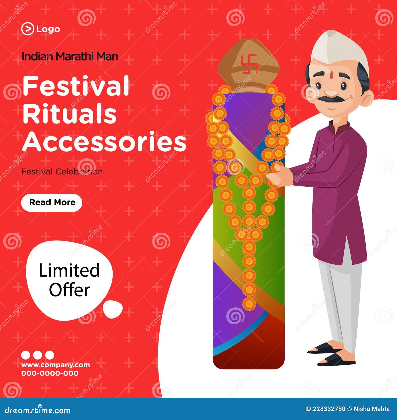 Banner Design of Indian Marathi Man Stock Vector - Illustration of ...