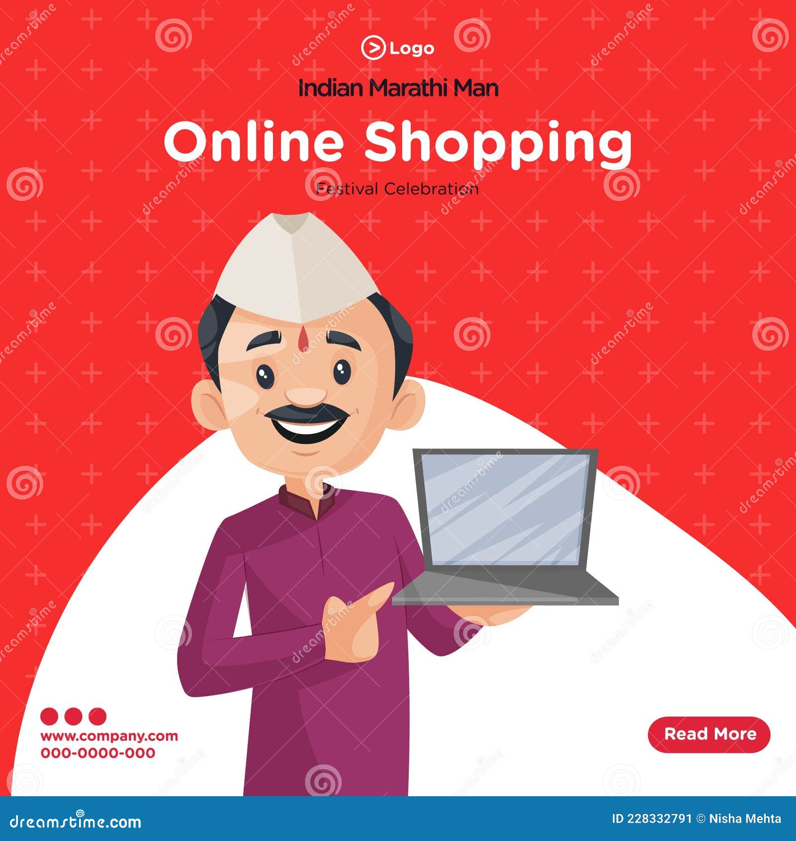 Banner Design of Indian Marathi Man Stock Vector - Illustration of ...