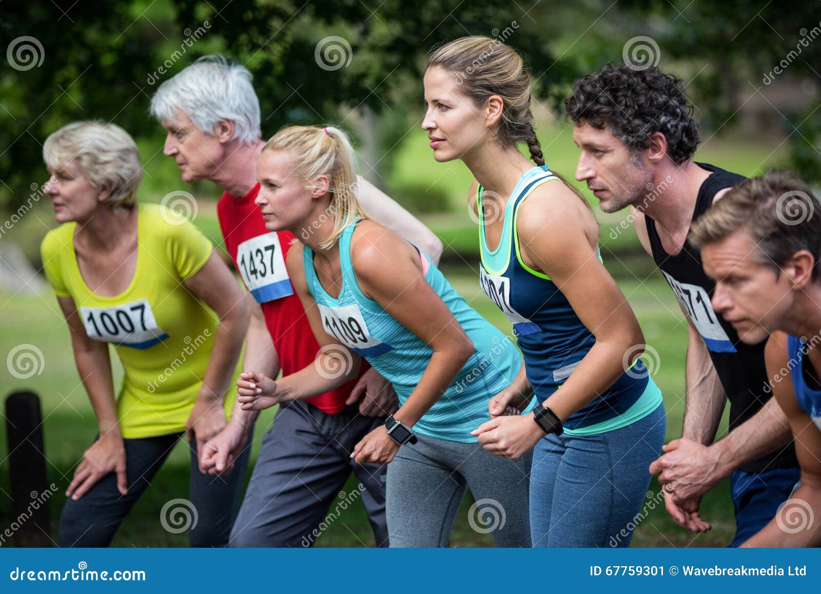 Marathon Athletes on the Starting Line Stock Image - Image of happy ...
