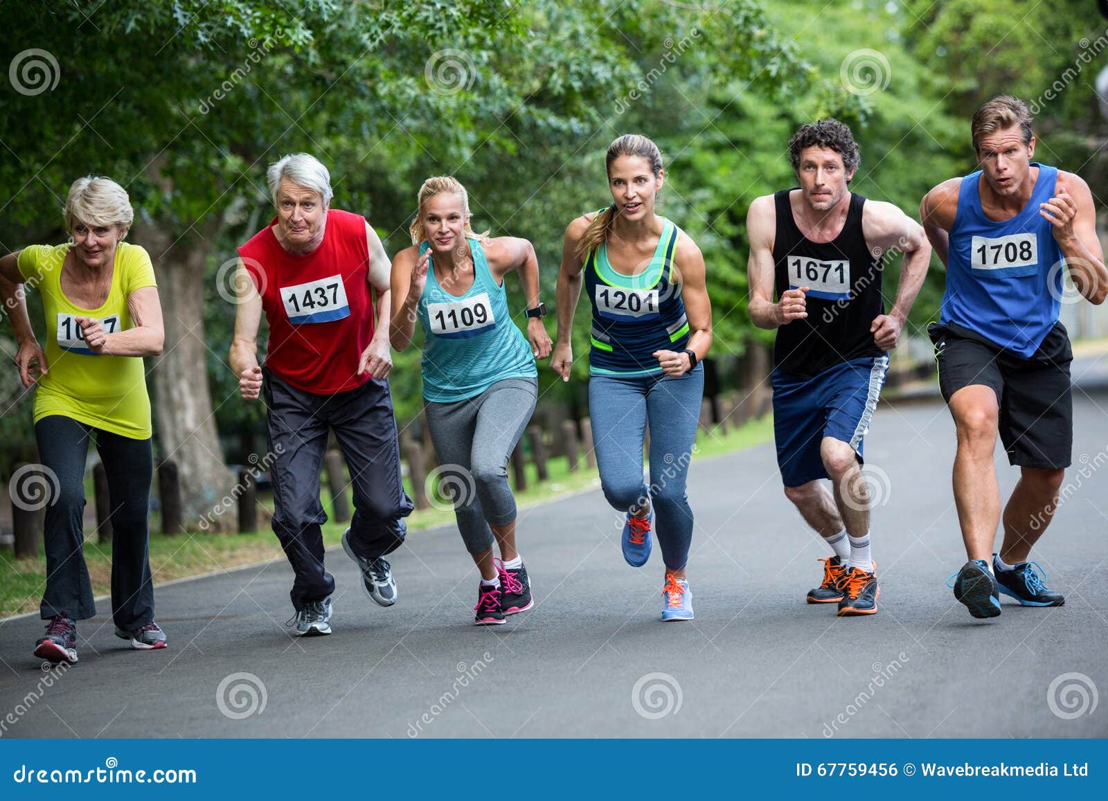 Marathon Athletes on the Starting Line Stock Photo - Image of ...