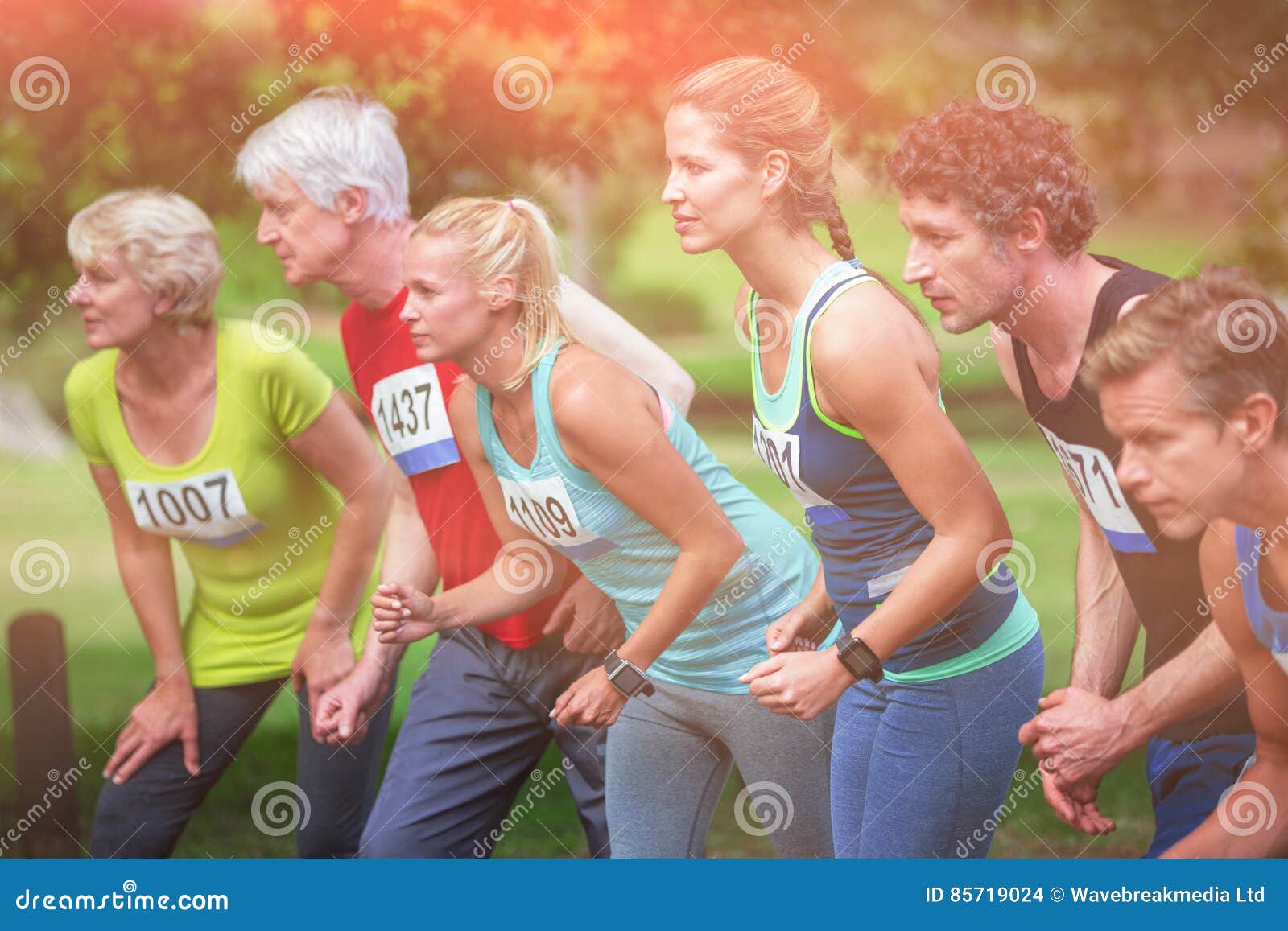 Marathon Athletes on the Starting Line Stock Photo - Image of fitness ...