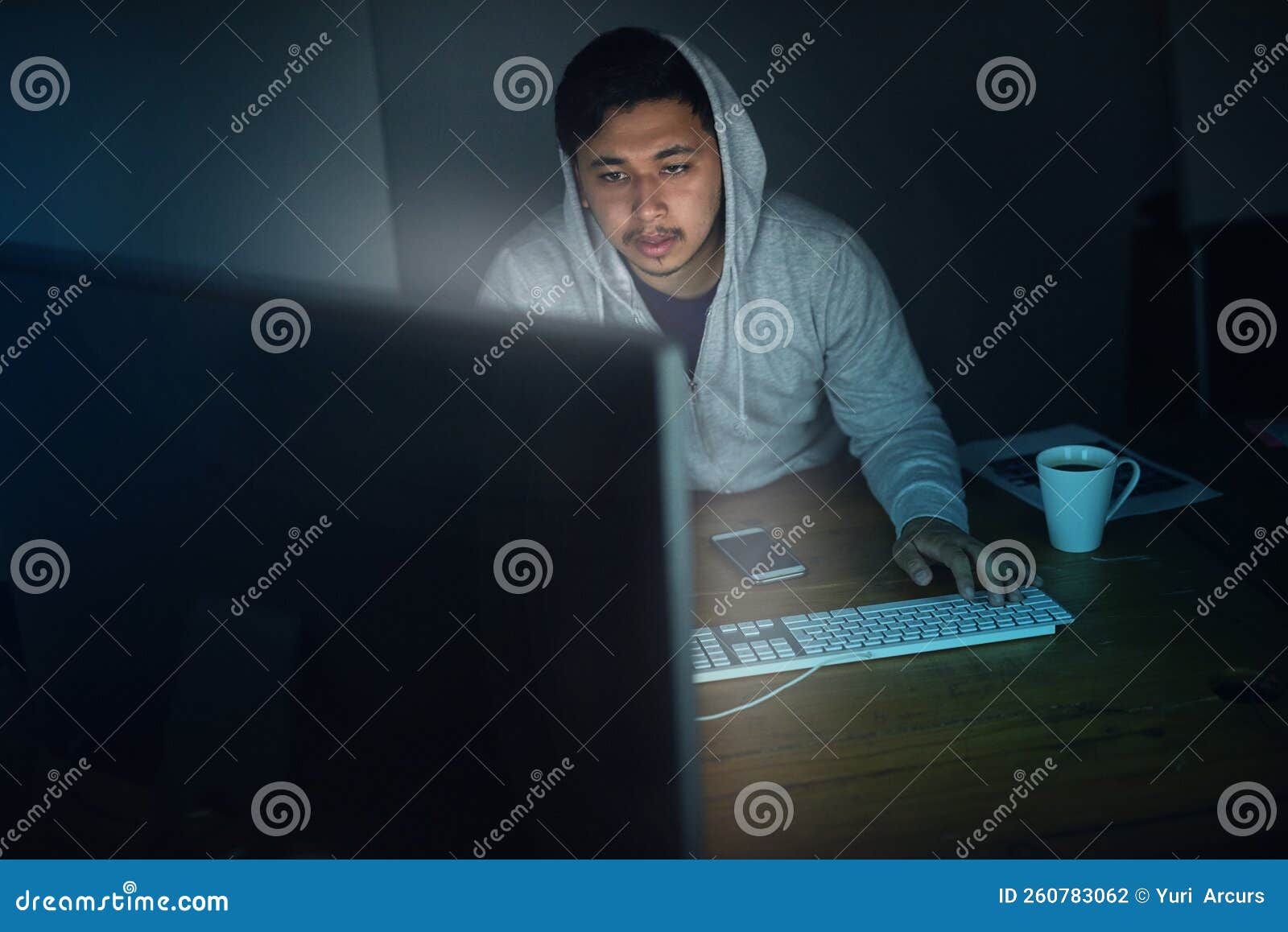 Marathon Gaming Session in Progress. a Young Man Working on His ...