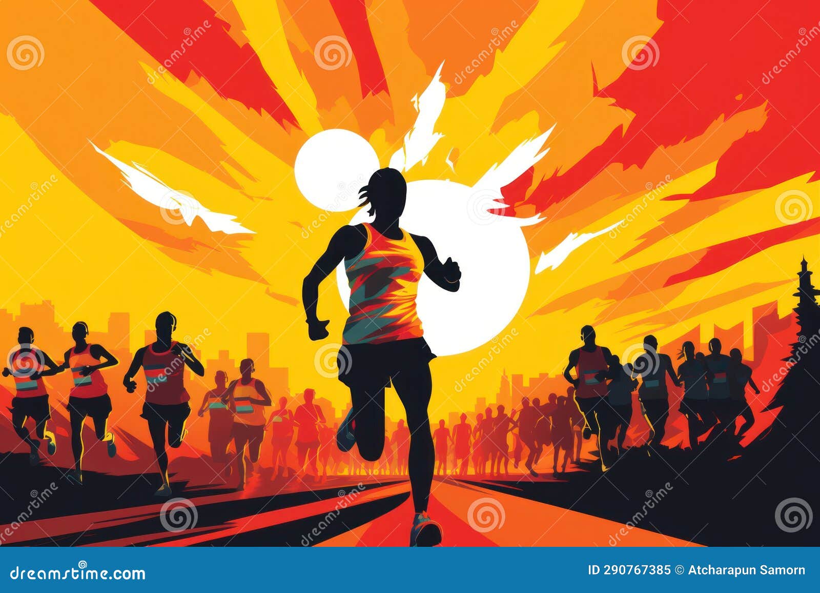 Marathon Poster Design Abstract Background Stock Illustration ...