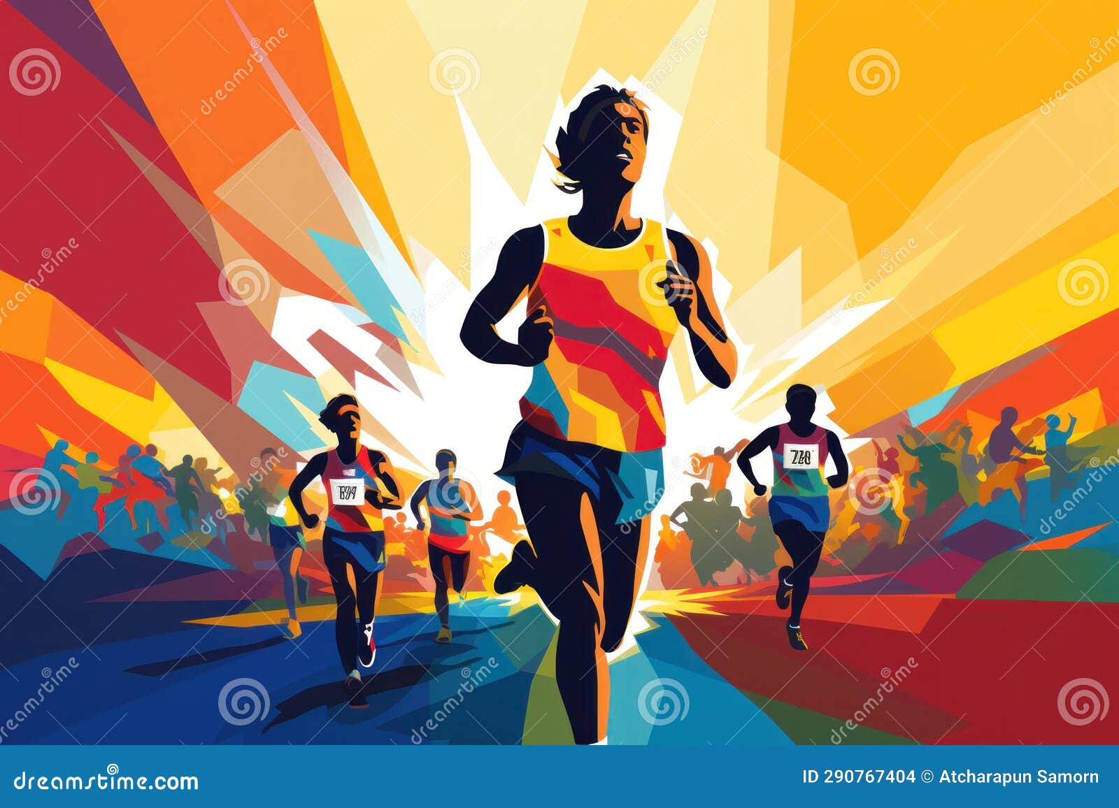 Marathon Poster Design Abstract Background Stock Illustration ...