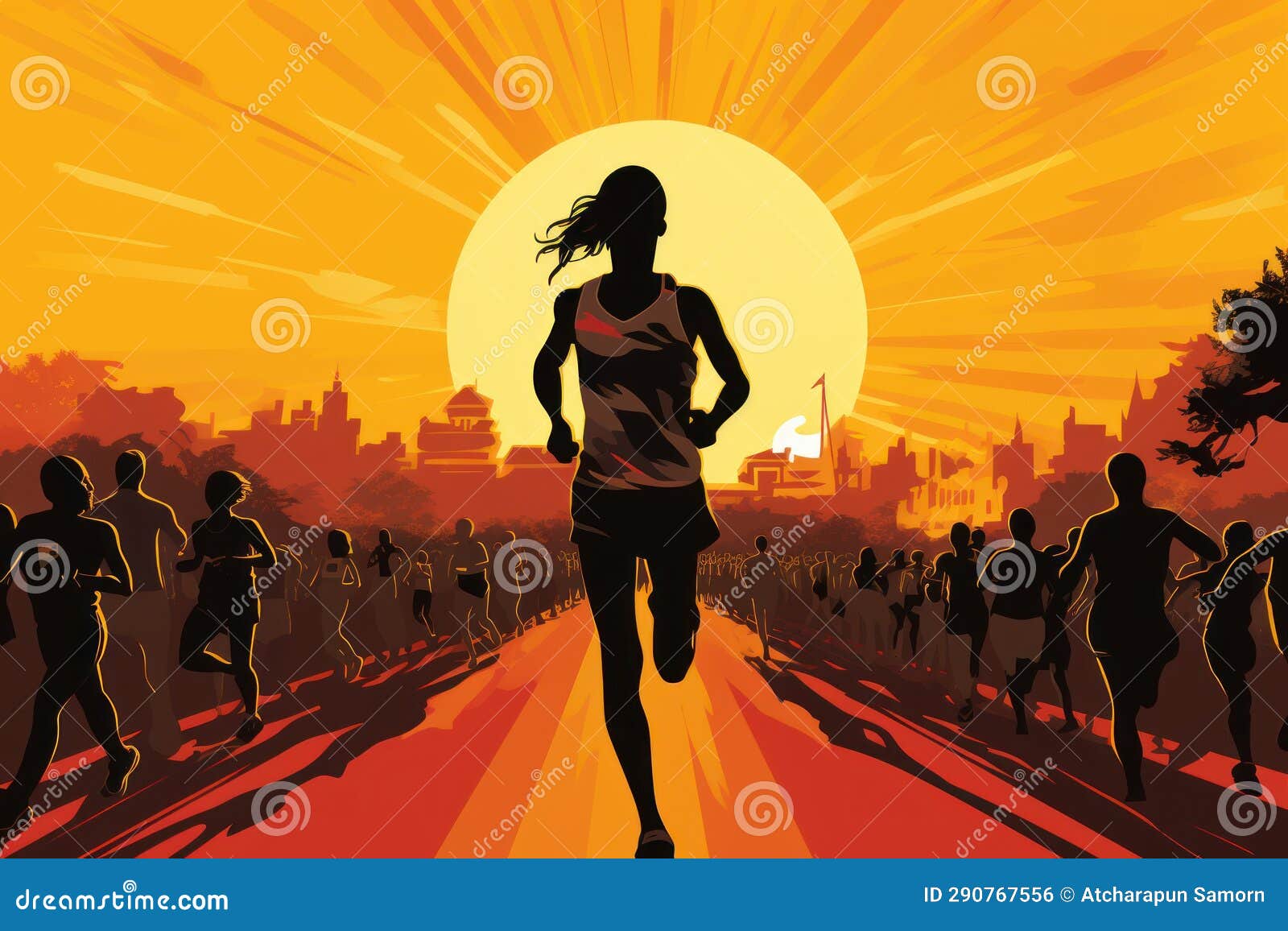 Marathon Poster Design Abstract Background Stock Illustration ...