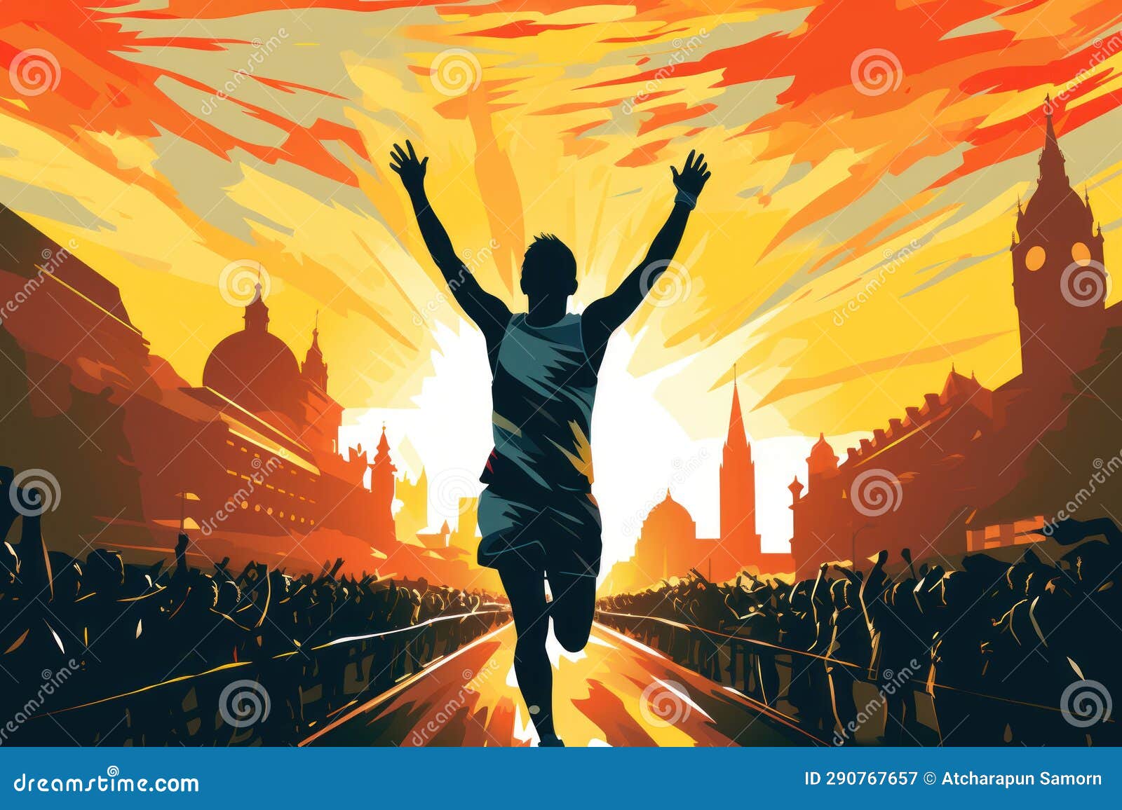 Marathon Poster Design Abstract Background Stock Illustration ...