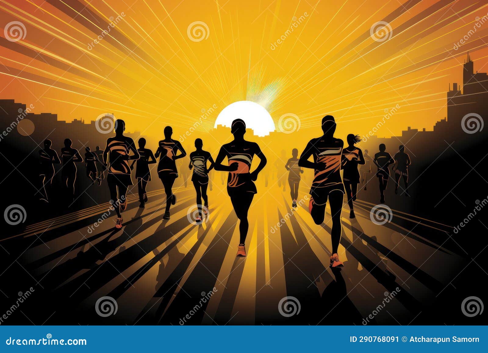 Marathon Poster Design Abstract Background Stock Illustration ...