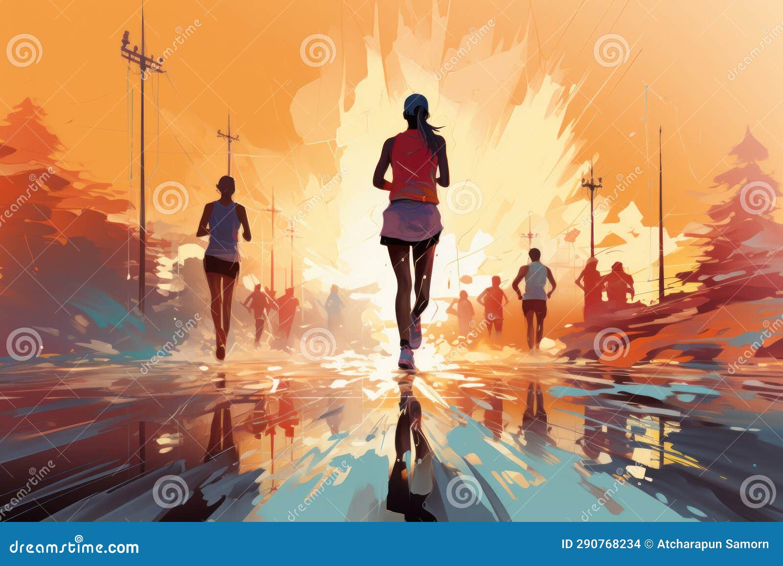Marathon Poster Design Abstract Background Stock Illustration ...