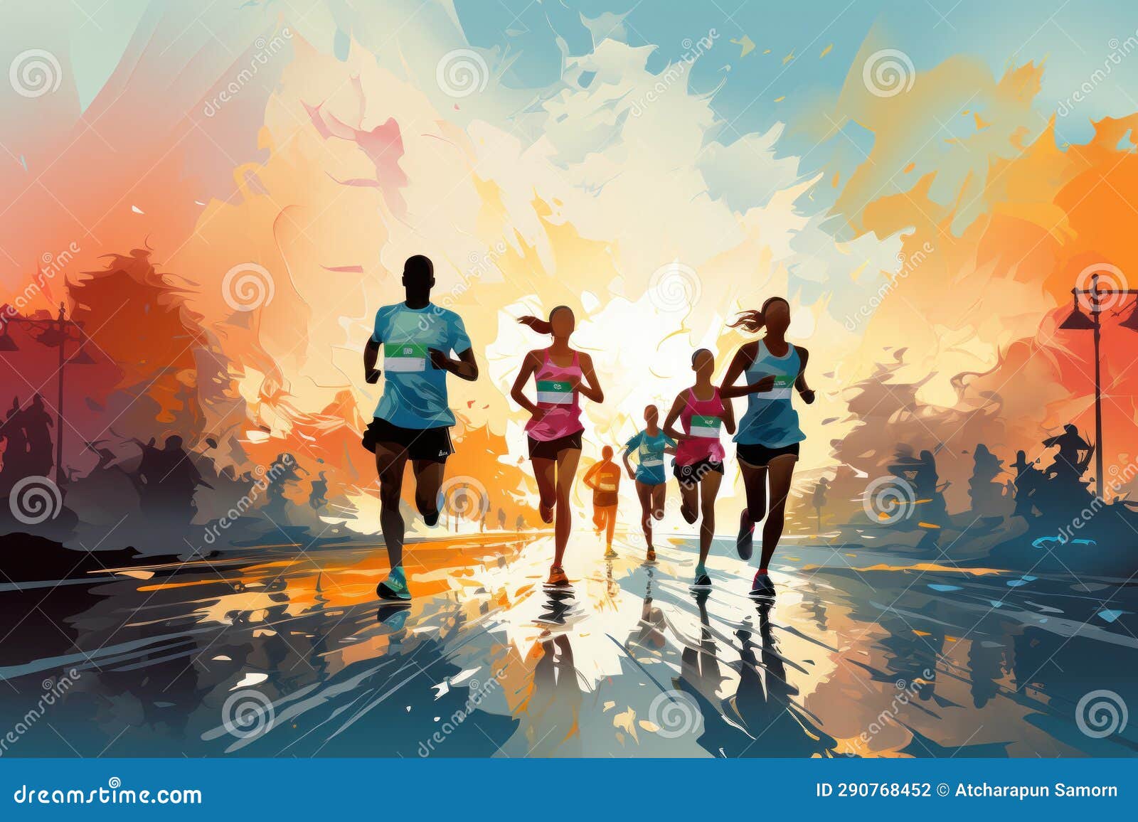 Marathon Poster Design Abstract Background Stock Illustration ...