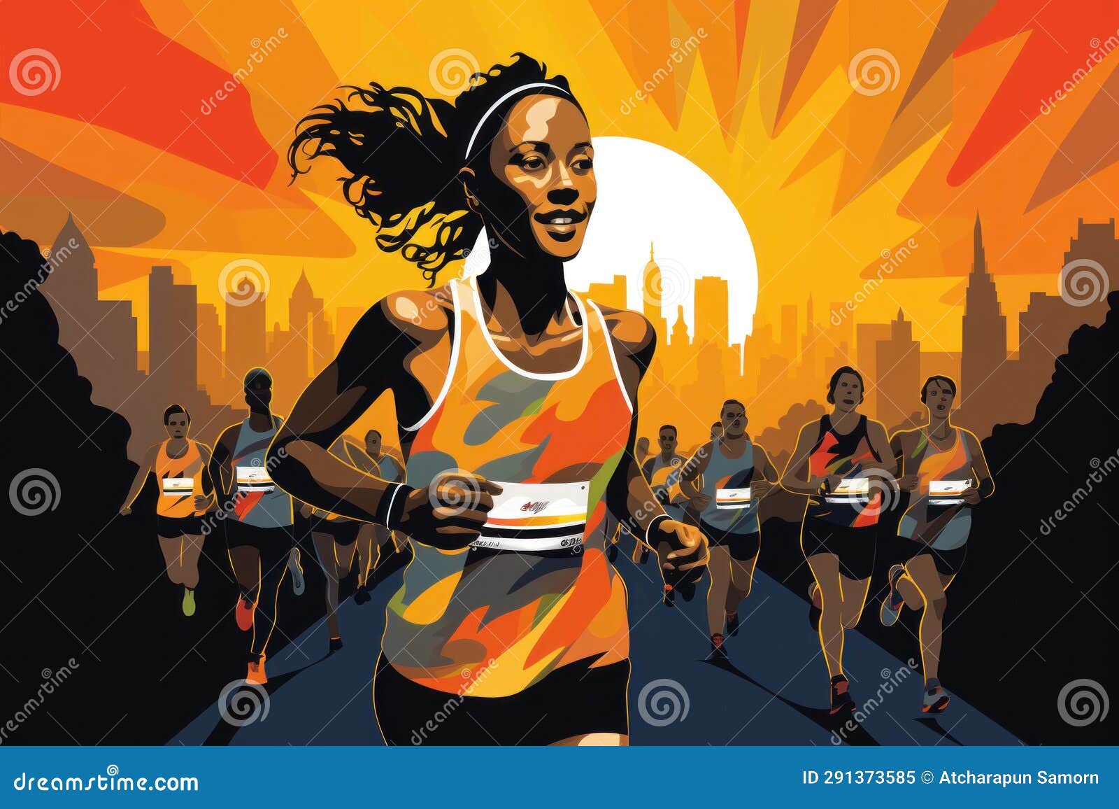 Marathon Poster Design Abstract Background Stock Illustration ...
