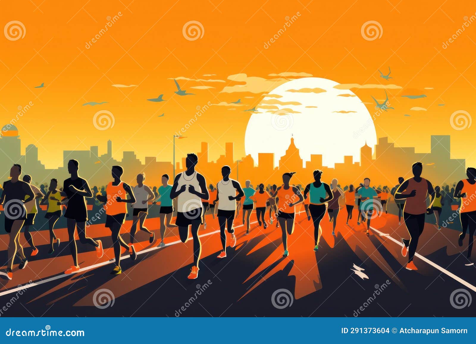 Marathon Poster Design Abstract Background Stock Illustration ...
