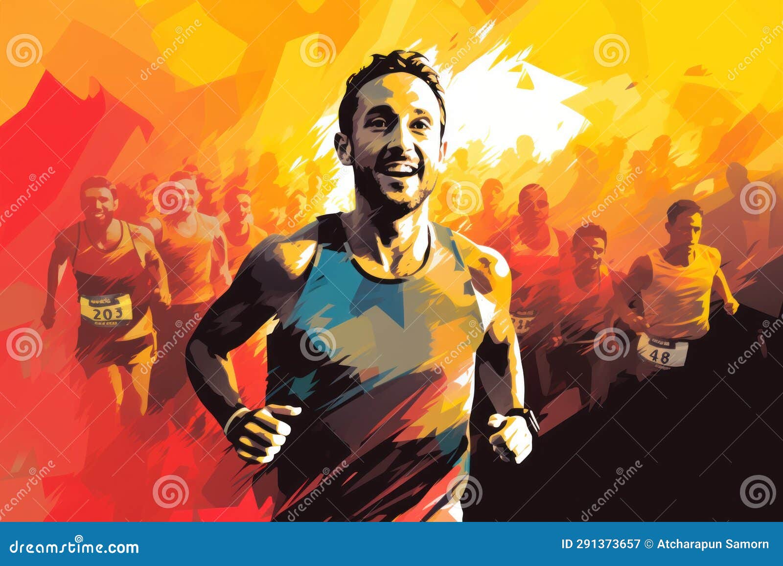 Marathon Poster Design Abstract Background Stock Illustration ...
