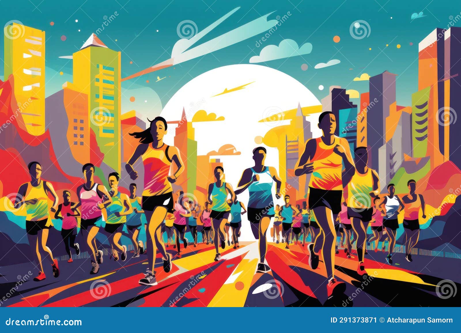 Marathon Poster Design Abstract Background Stock Illustration ...