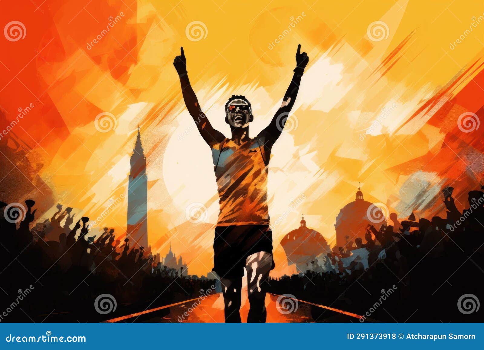Marathon Poster Design Abstract Background Stock Photo - Image of ...