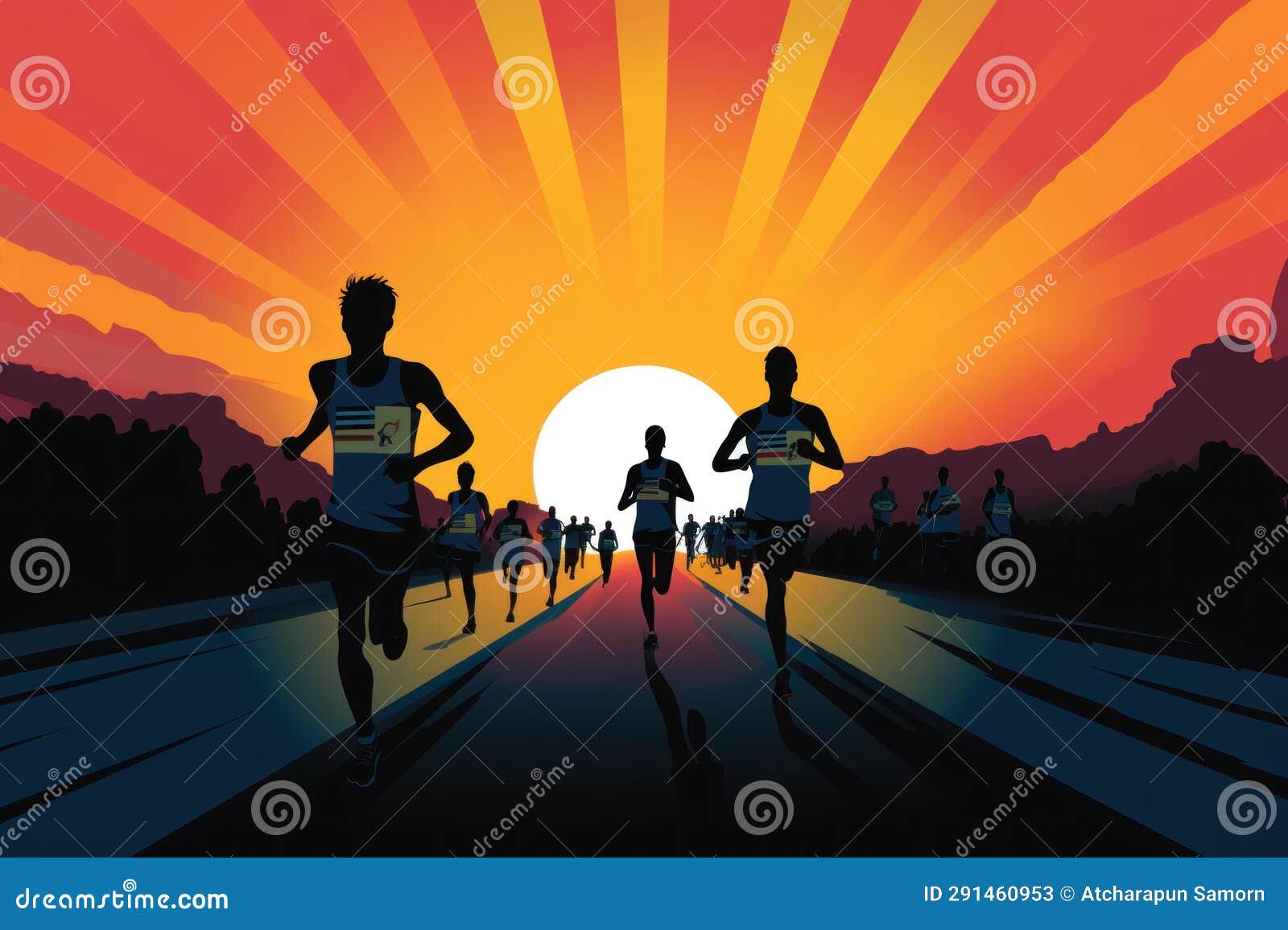 Marathon Poster Design Abstract Background Stock Illustration ...