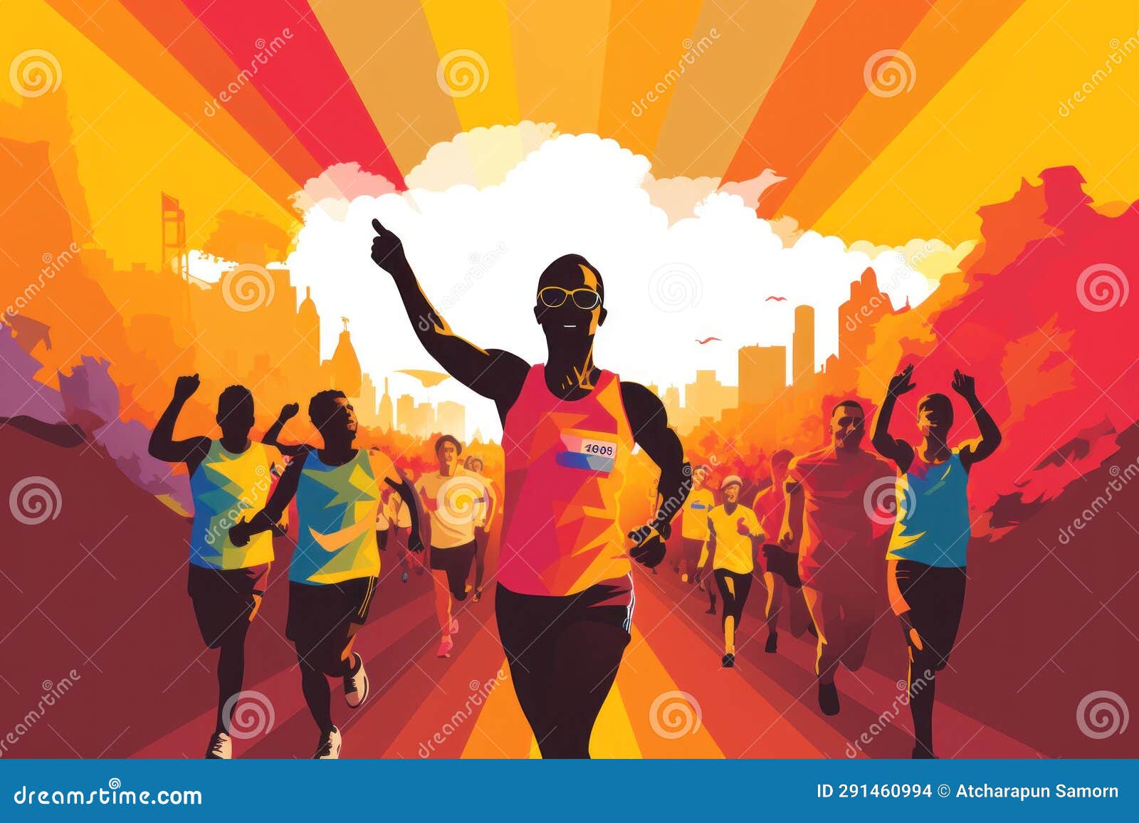 Marathon Poster Design Abstract Background Stock Illustration ...