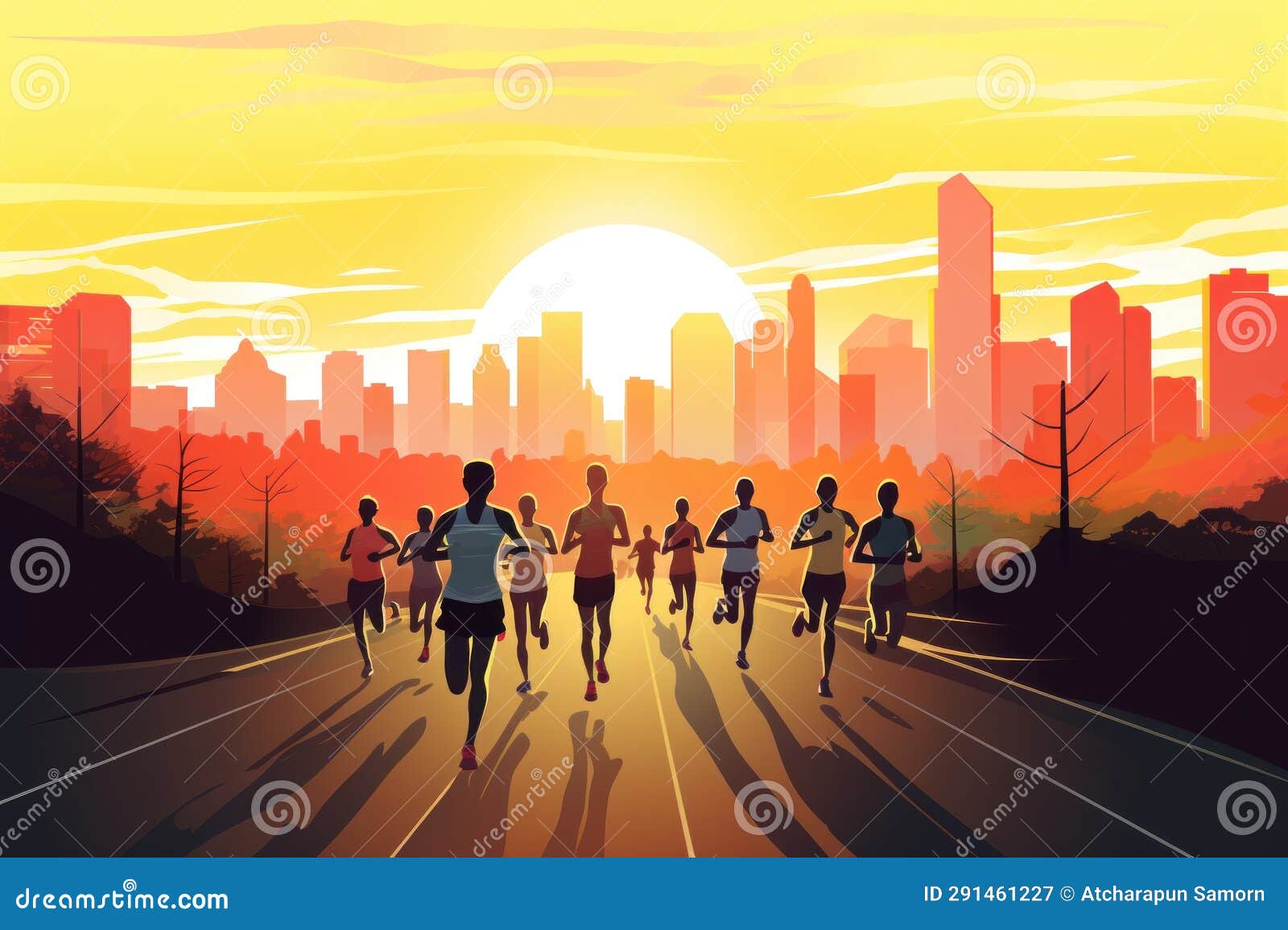 Marathon Poster Design Abstract Background Stock Illustration ...