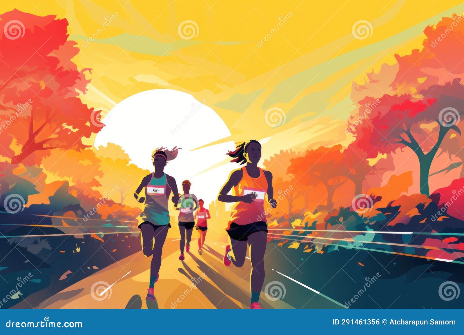 Marathon Poster Design Abstract Background Stock Illustration ...