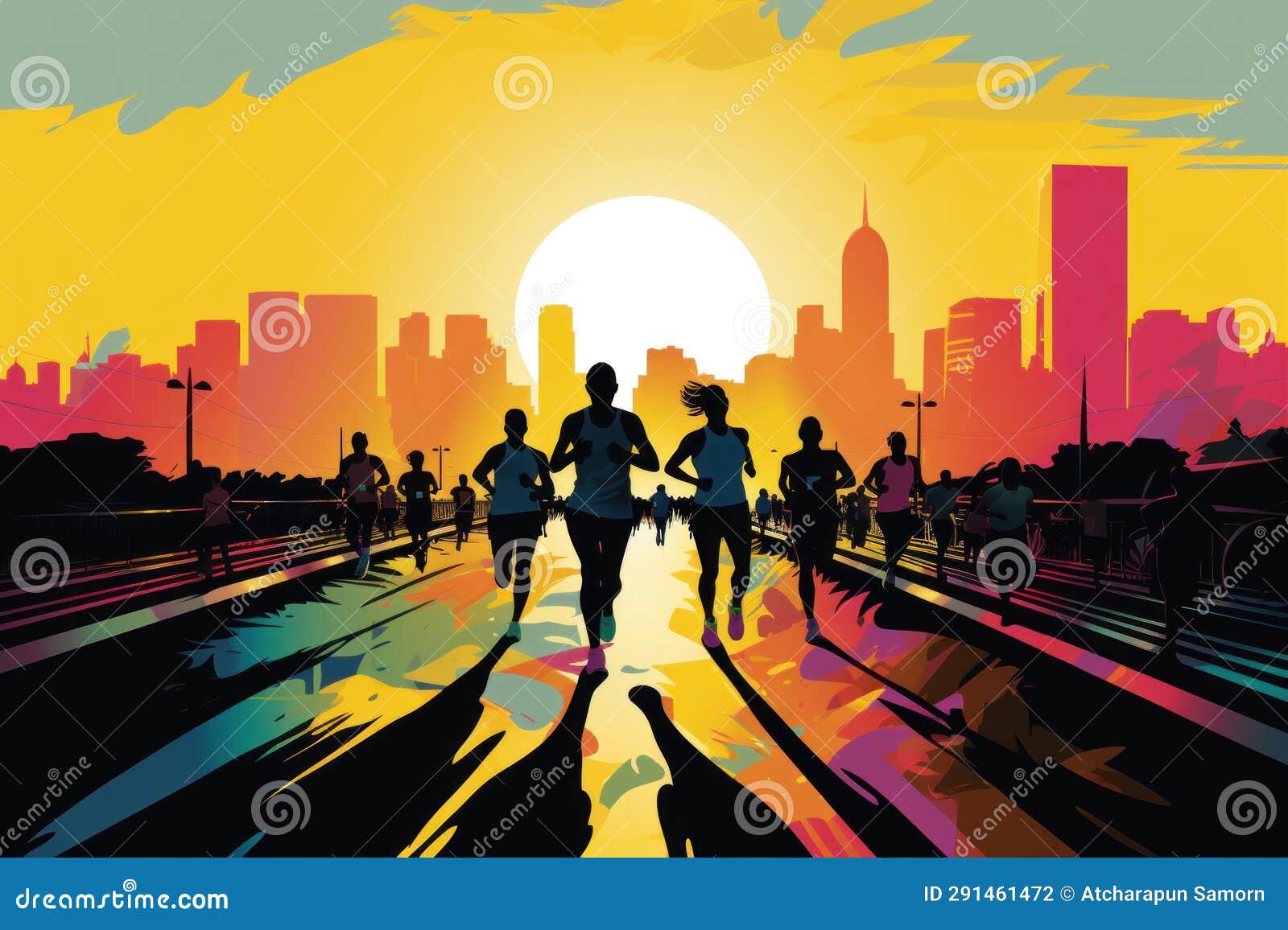 Marathon Poster Design Abstract Background Stock Illustration ...