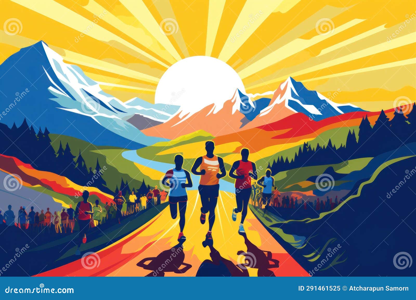 Marathon Poster Design Abstract Background Stock Illustration ...