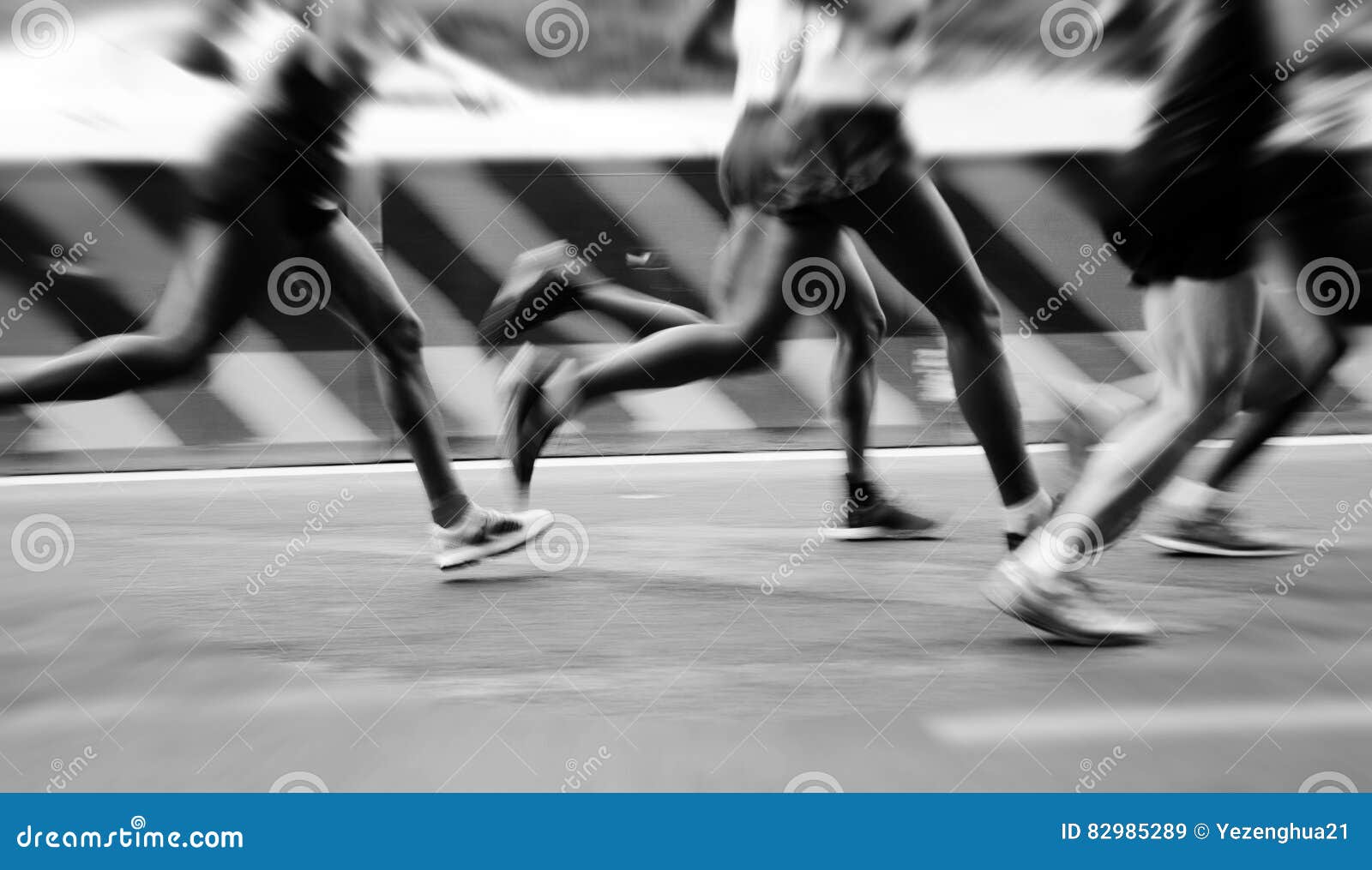 A Marathon Run on a City Road Stock Image - Image of recreation ...