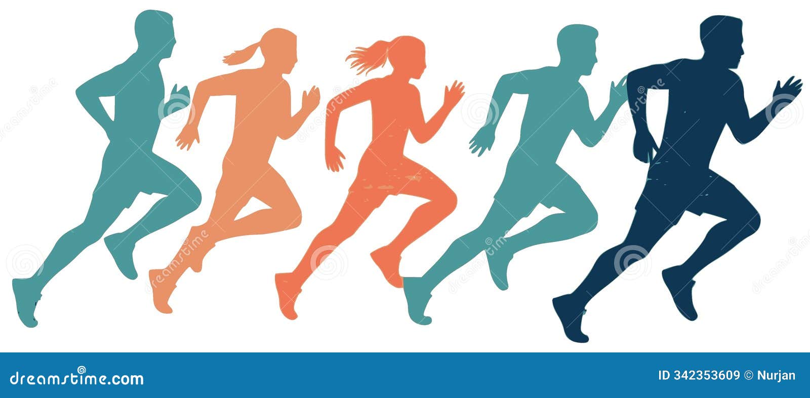 Marathon Run. Group of Running People, Men and Women Stock Illustration ... Marathon Run. Group of Running People, Men and Women Stock Illustration ...