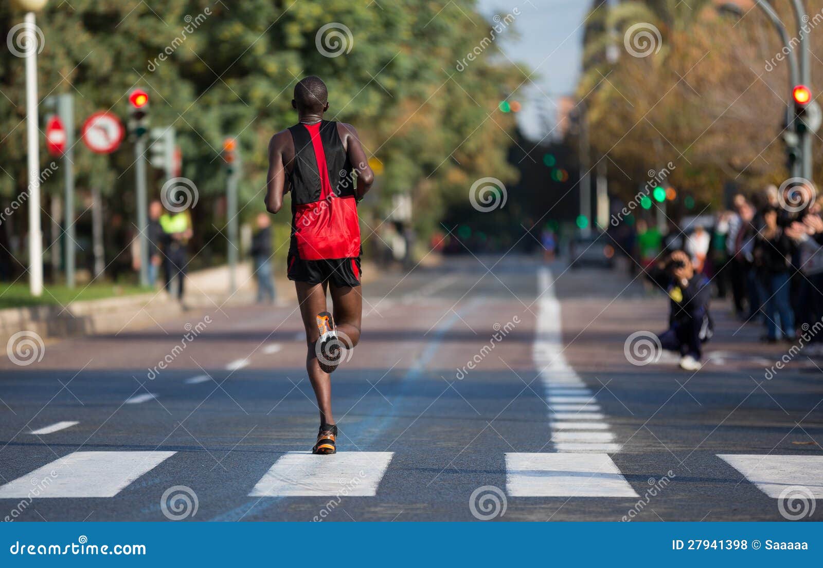 Marathon runner stock photo. Image of depth, view, entire - 27941398
