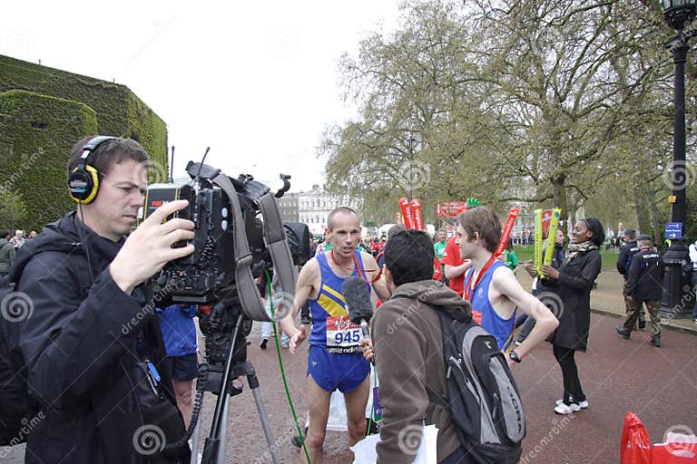 Marathon Runner Having a Television Interview Editorial Stock Image ...