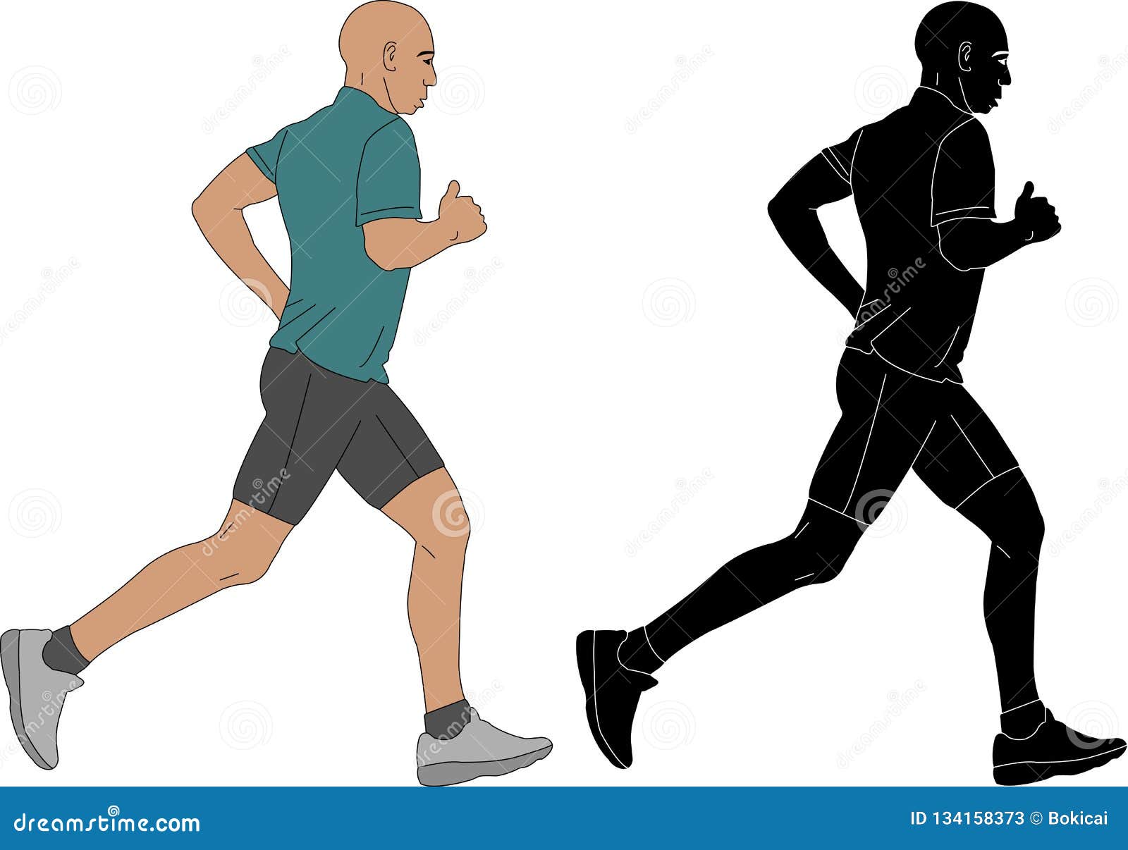 Marathon Runner Illustration Stock Vector - Illustration of silhouette ...