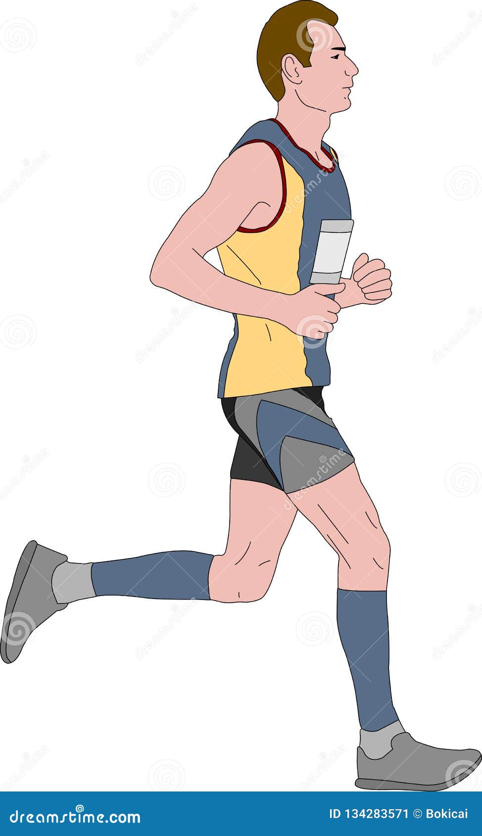 Marathon Runner Illustration Stock Vector - Illustration of exercise ...