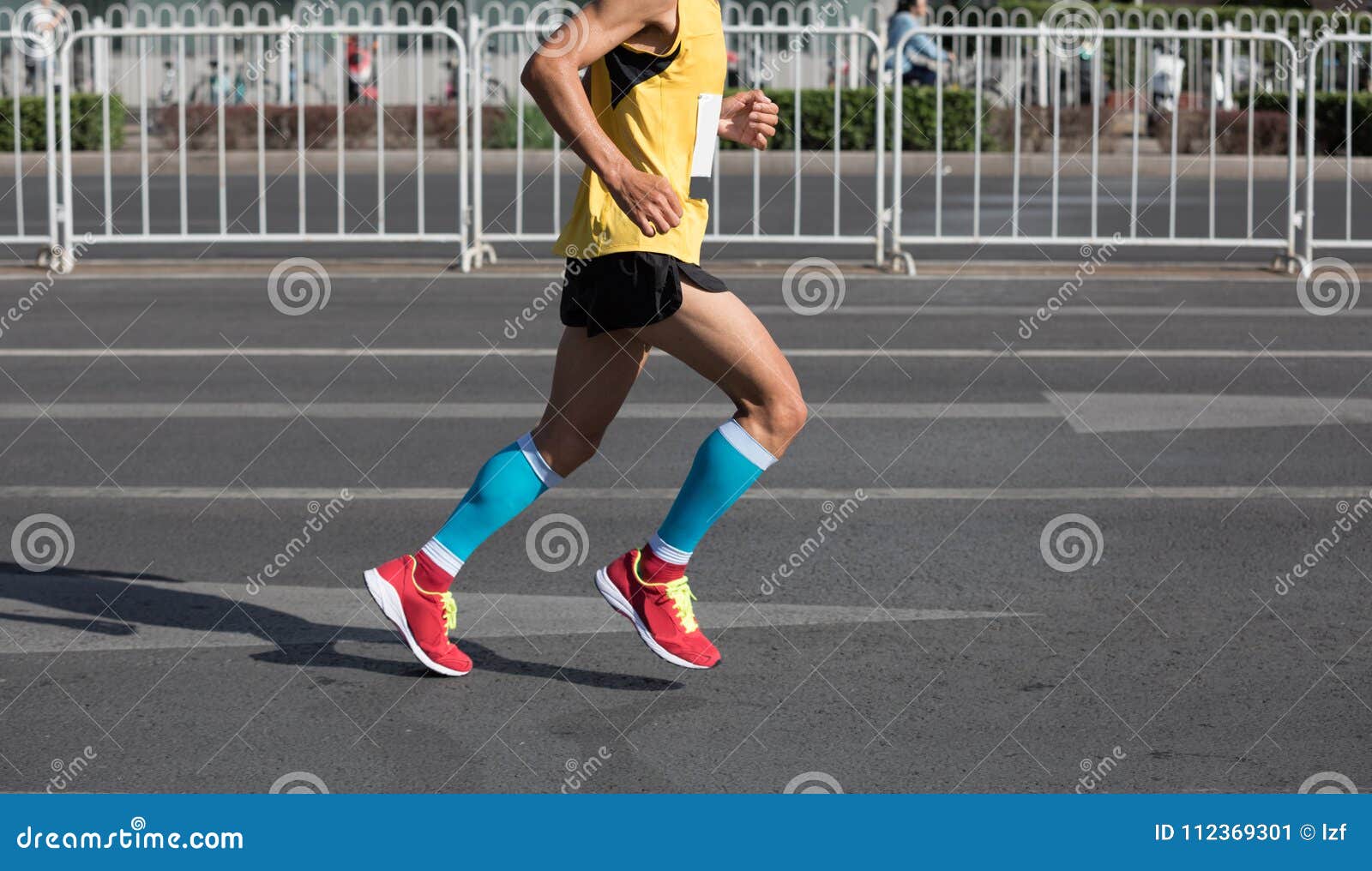 Runner Legs Running on City Road Stock Image - Image of athletic ...